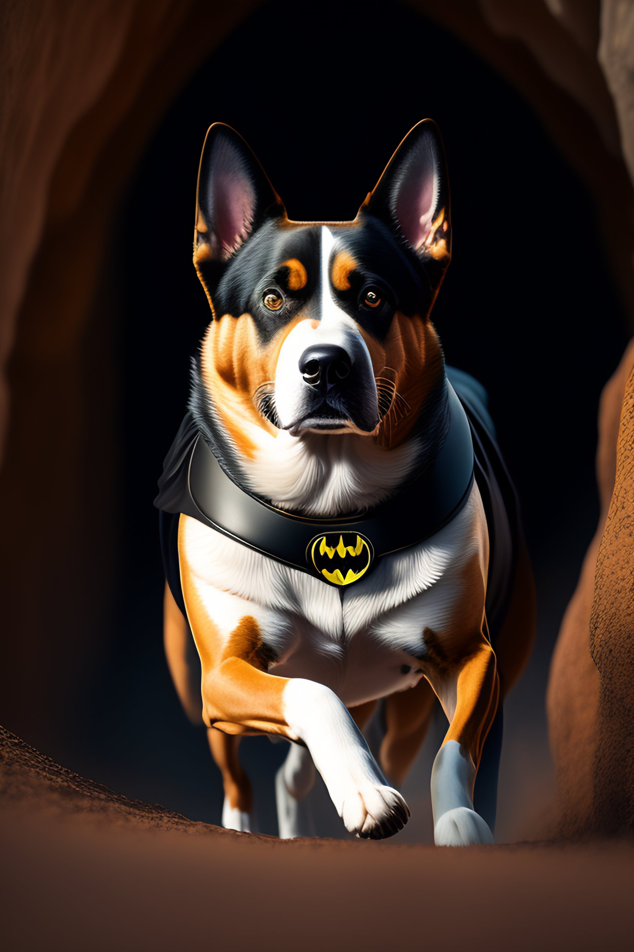 Lexica - Batman dog, realistic, 8k, in a cave