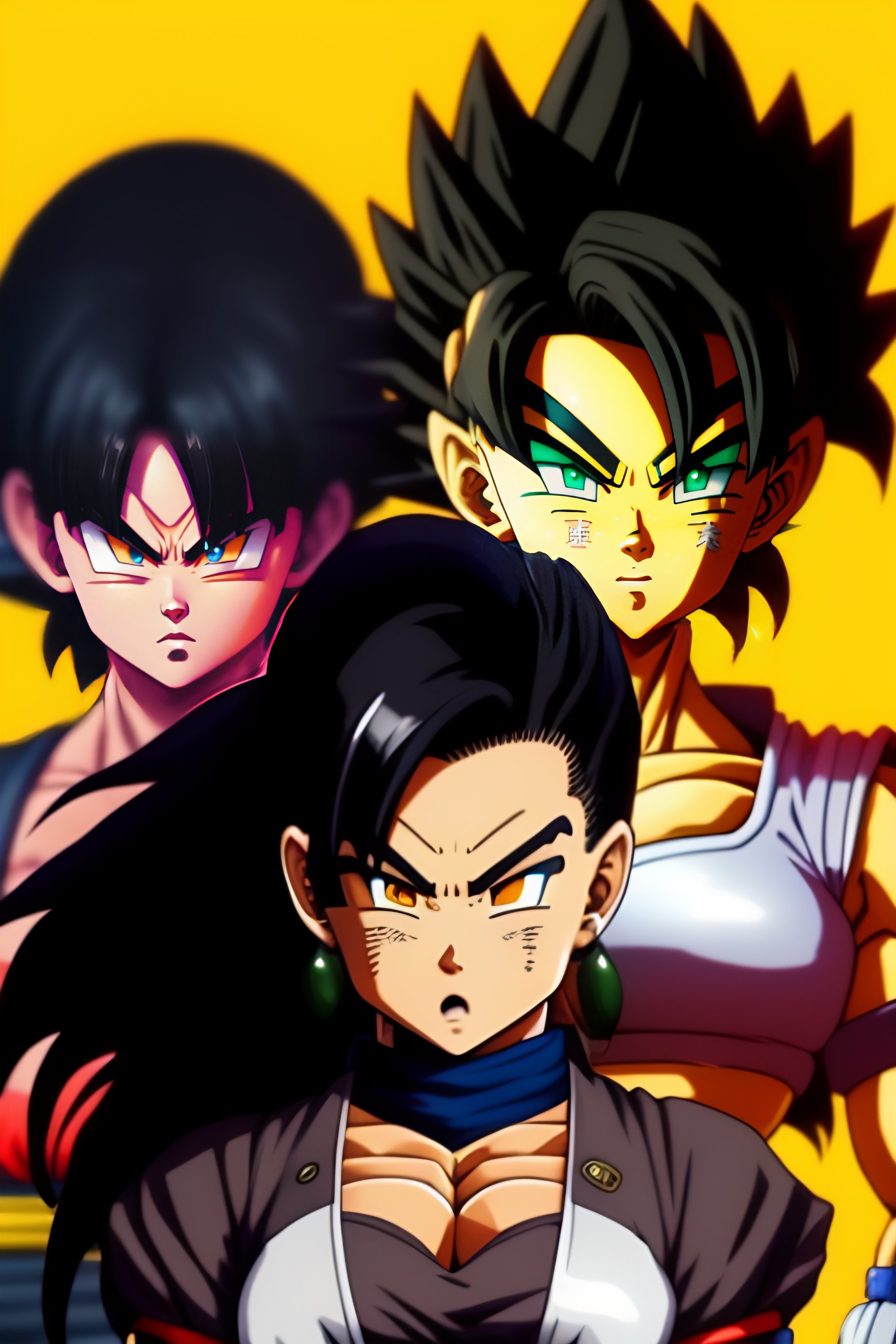 Lexica - Dragon ball, Half Saiyan girl with long black hair, Black eye ...