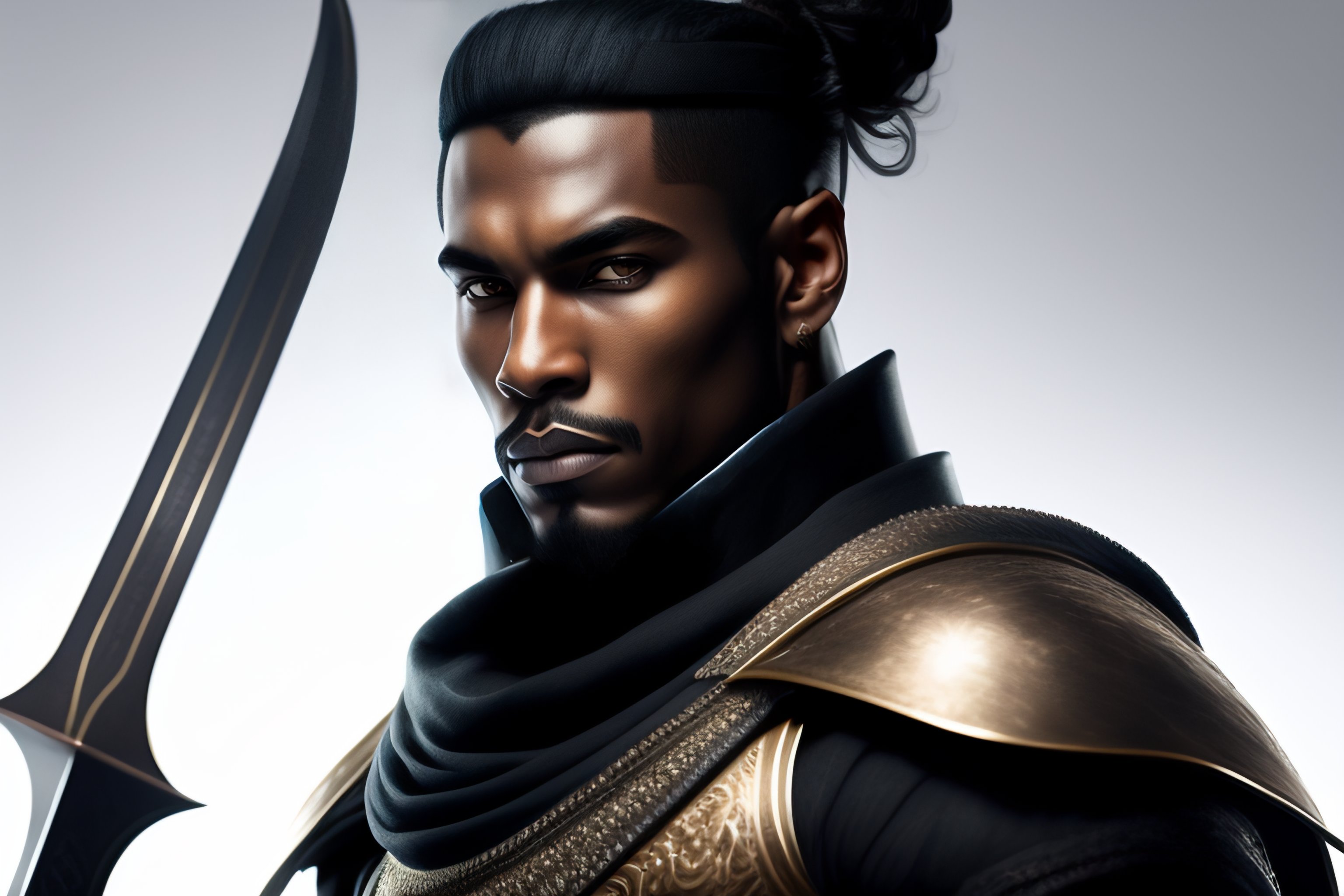 Lexica - Segulah fighter with a glaive and a black mask in front of a ...