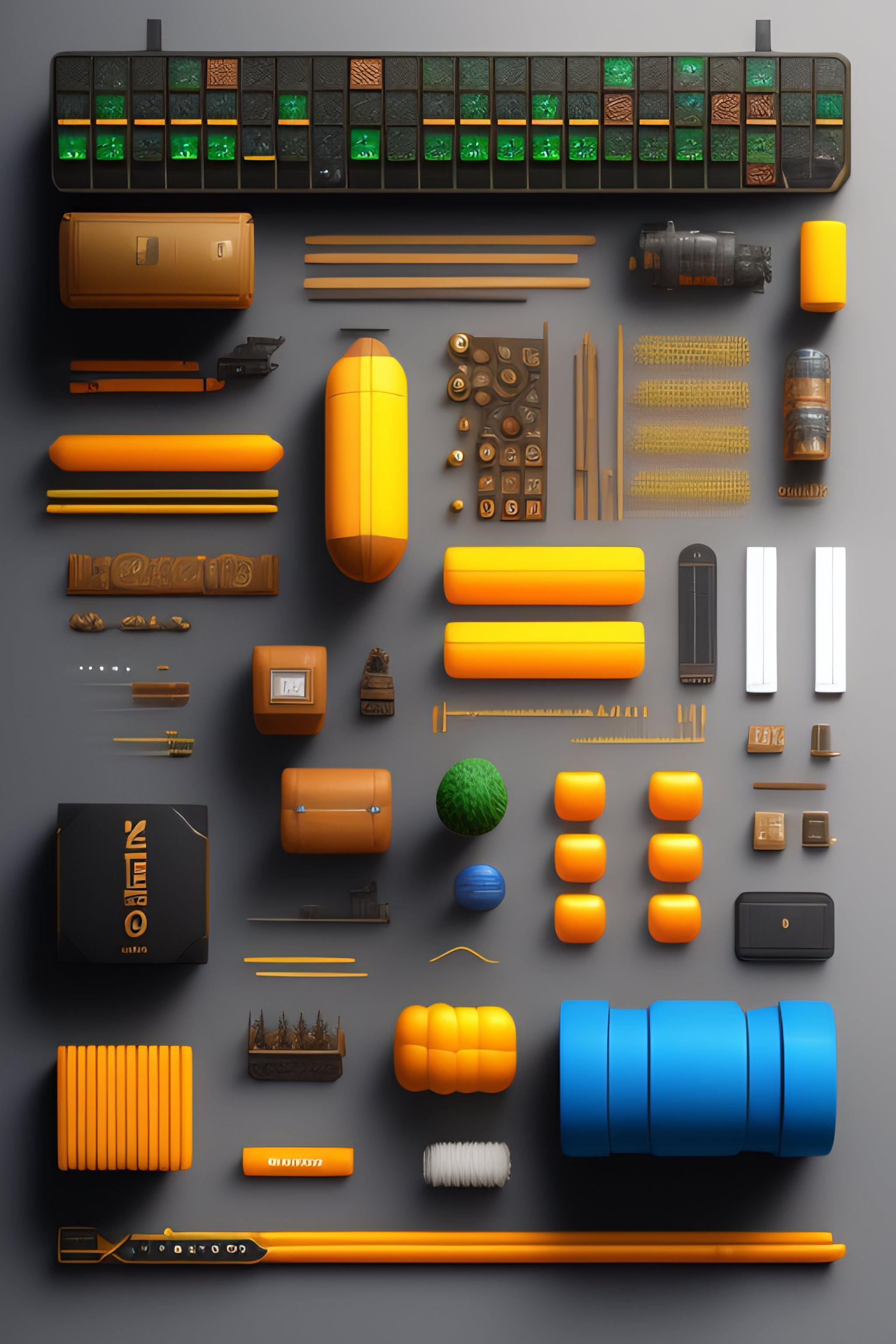 Lexica - Video games, Costumes and props, Knolling, Knolling layout ...