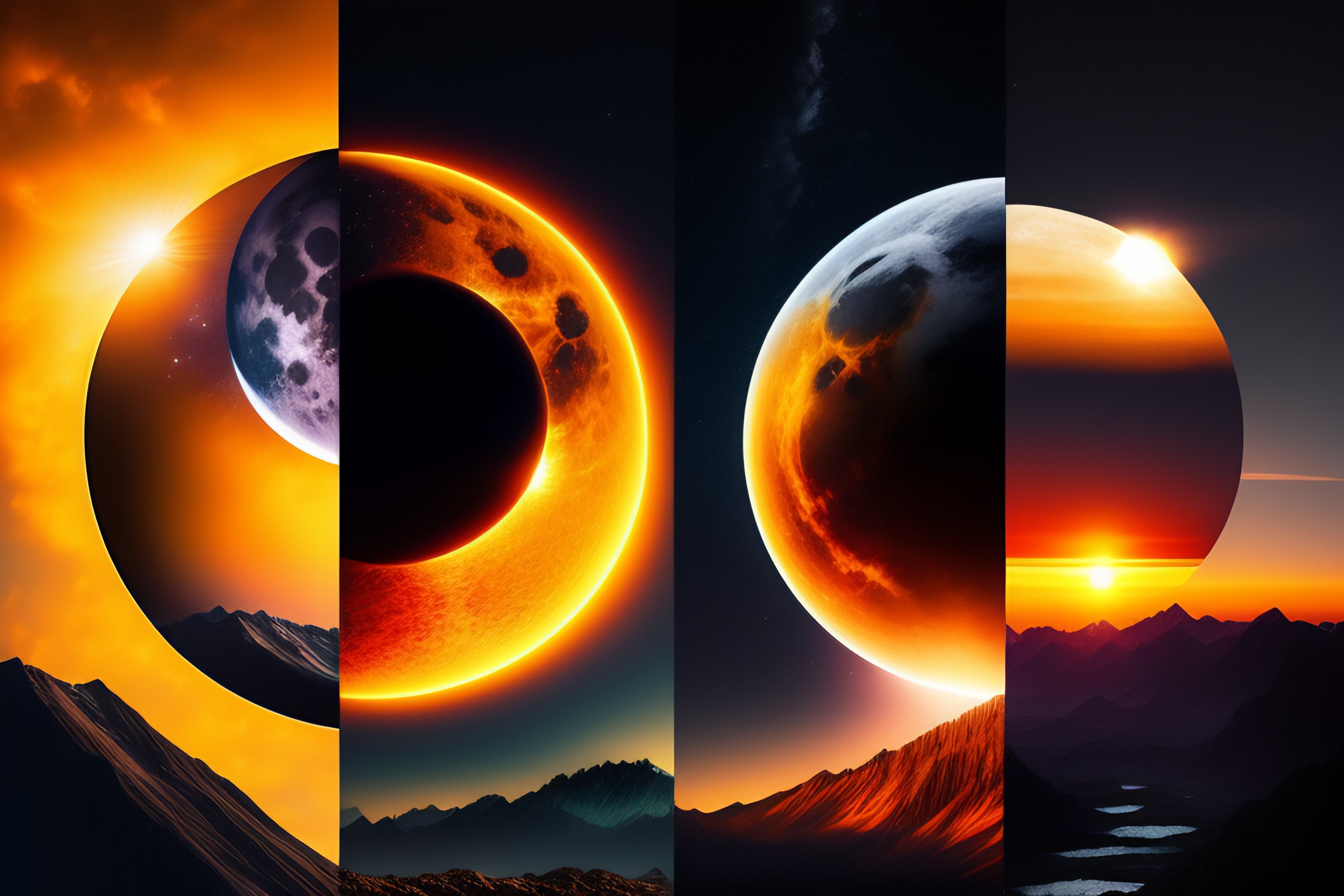 Lexica - Unreal sun and moon wall art poster,high details,8k