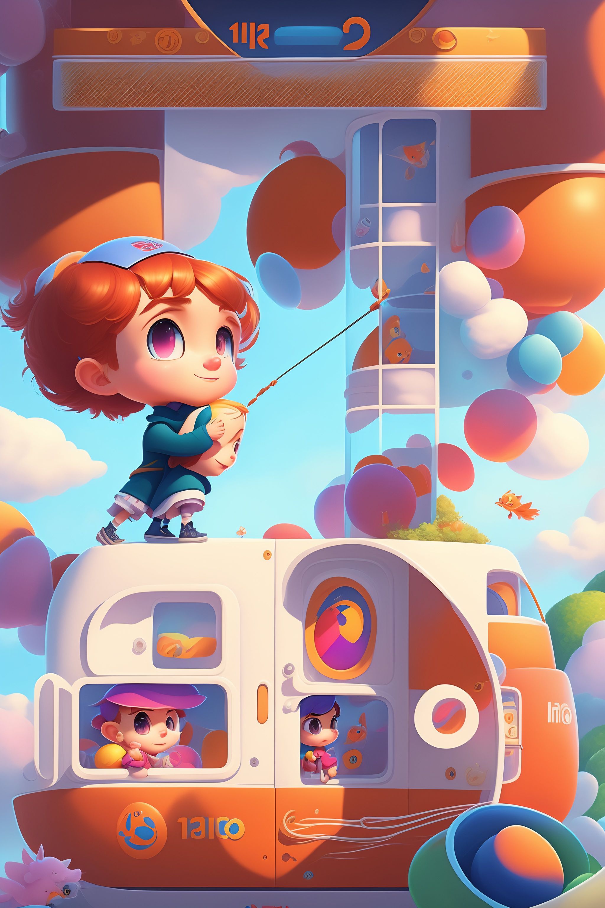 Lexica - Illustarted art of a boy and a girl,, playing hide and seeek ...