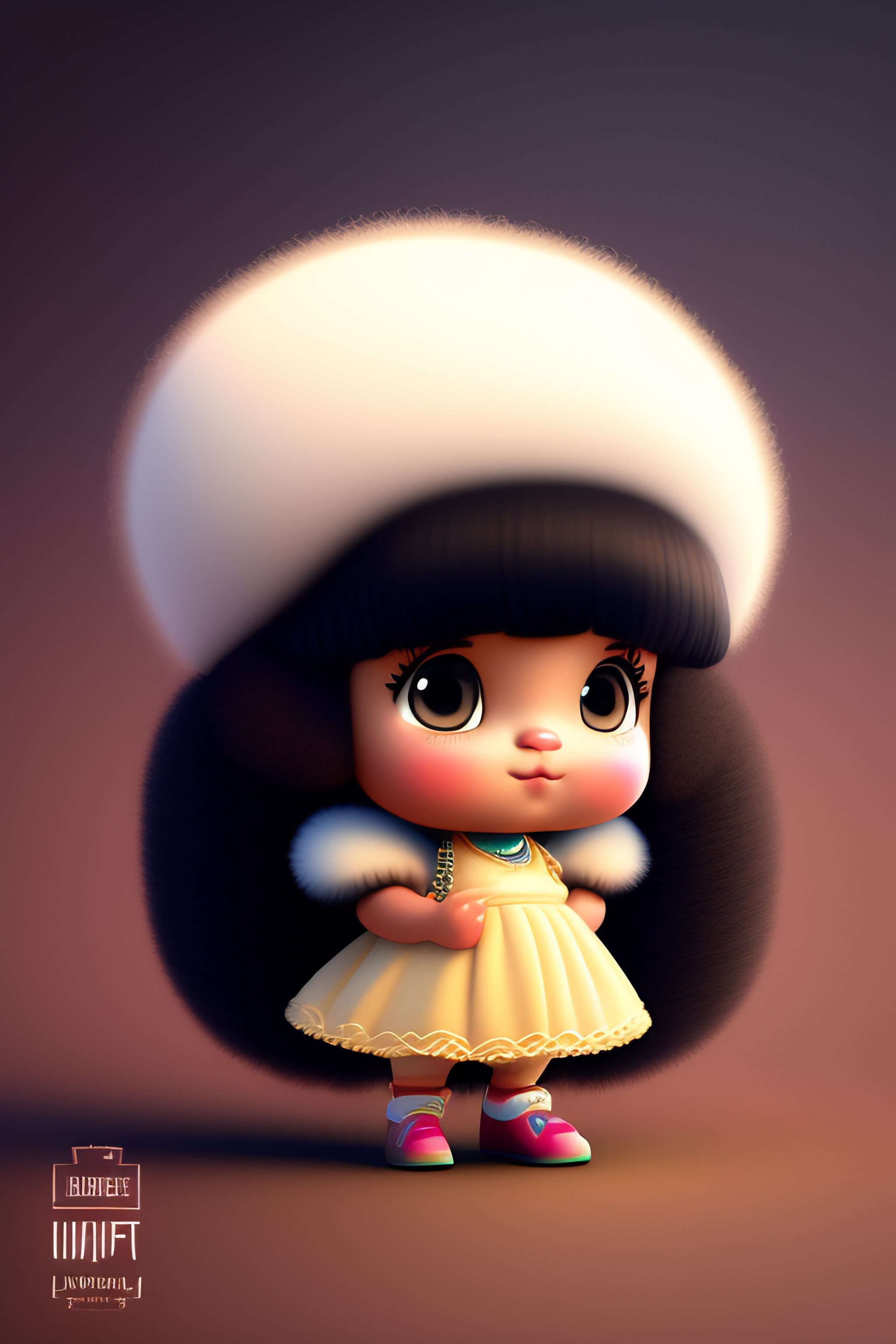Lexica - Cute and adorable cartoon fluffy baby rhea