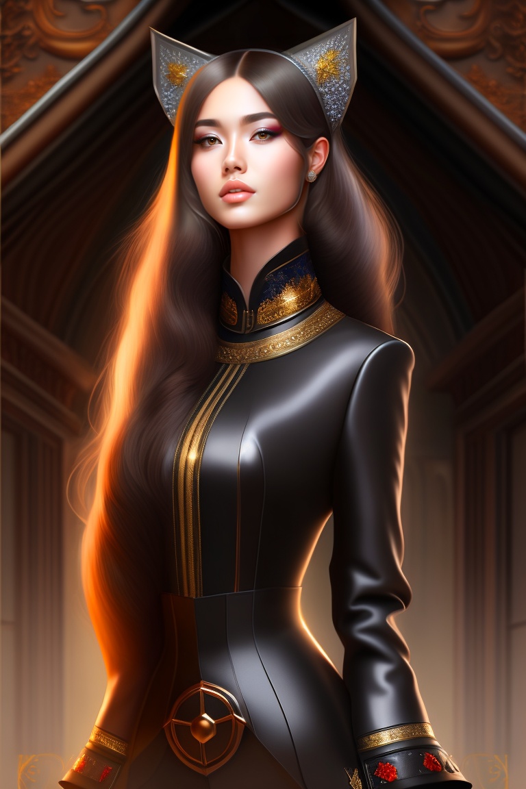 Lexica - A real human model girl with a long clohes with Using the ...