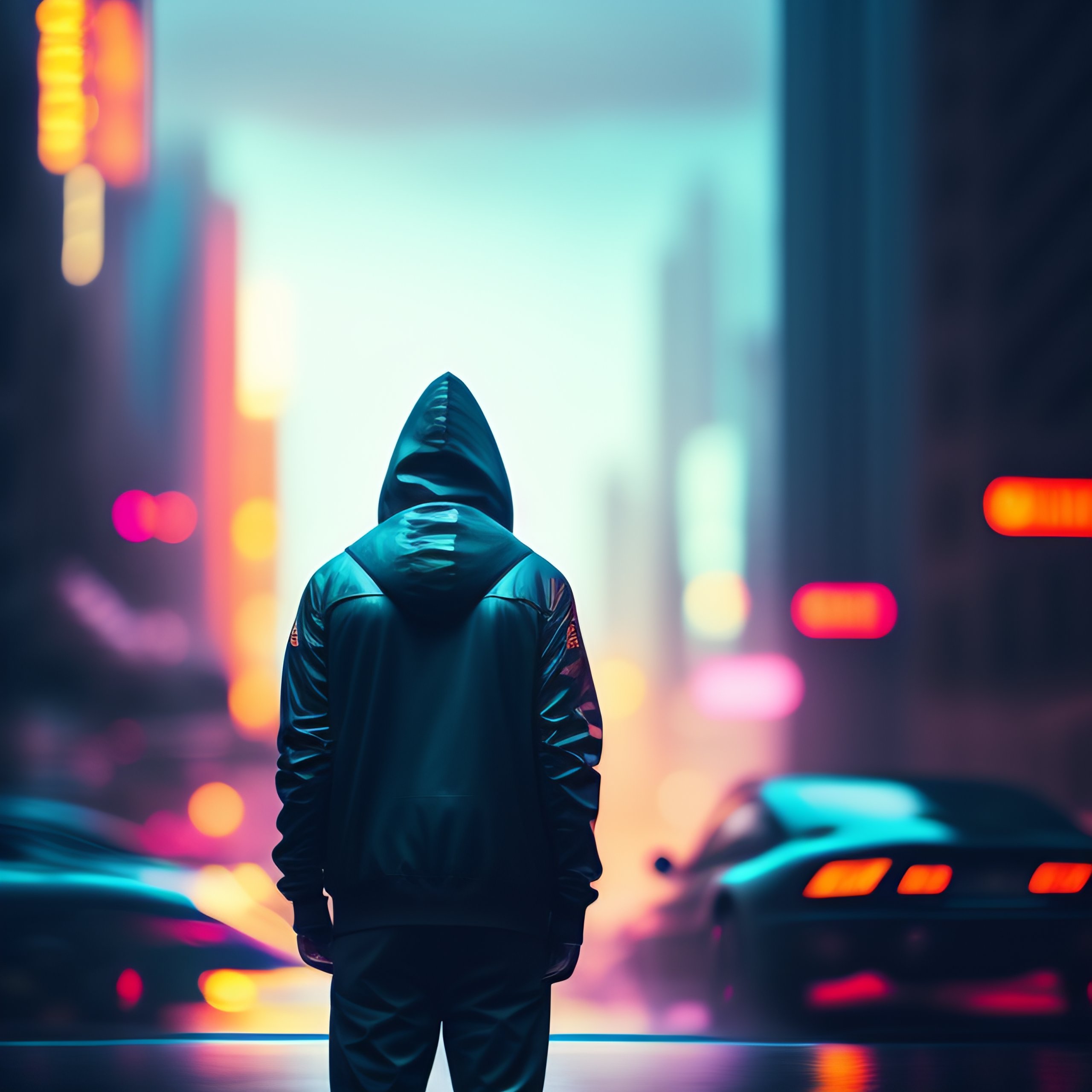 Lexica - A man PHP developer without face in a hoodie standing with his ...