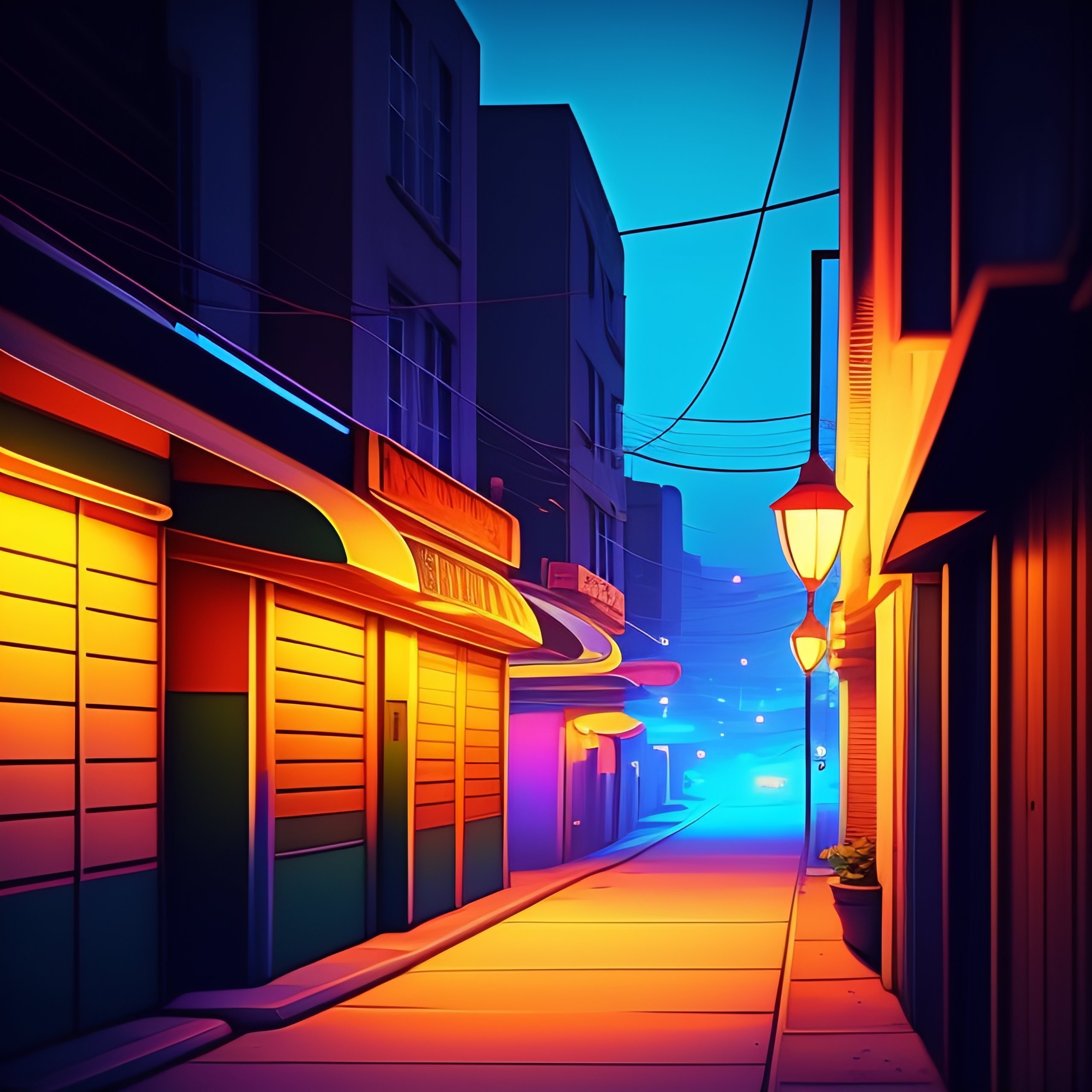 Lexica - Vintage 50's anime style environmental wide shot of a chaotic ...