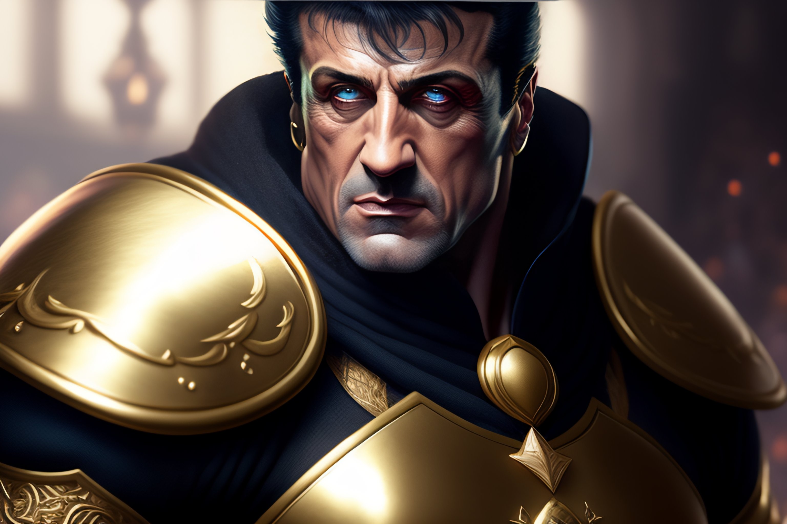 Lexica - Sylvester Stallone boxing knight, closeup, D&D, fantasy ...