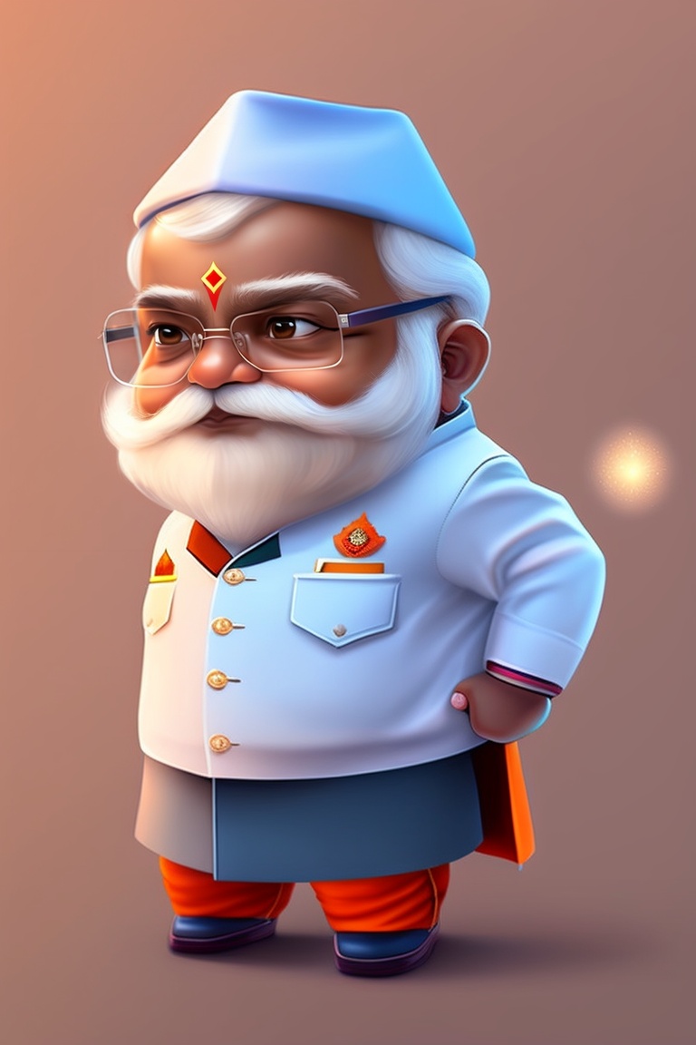 Lexica - Cute and adorable cartoon narendra modi prime minister of ...
