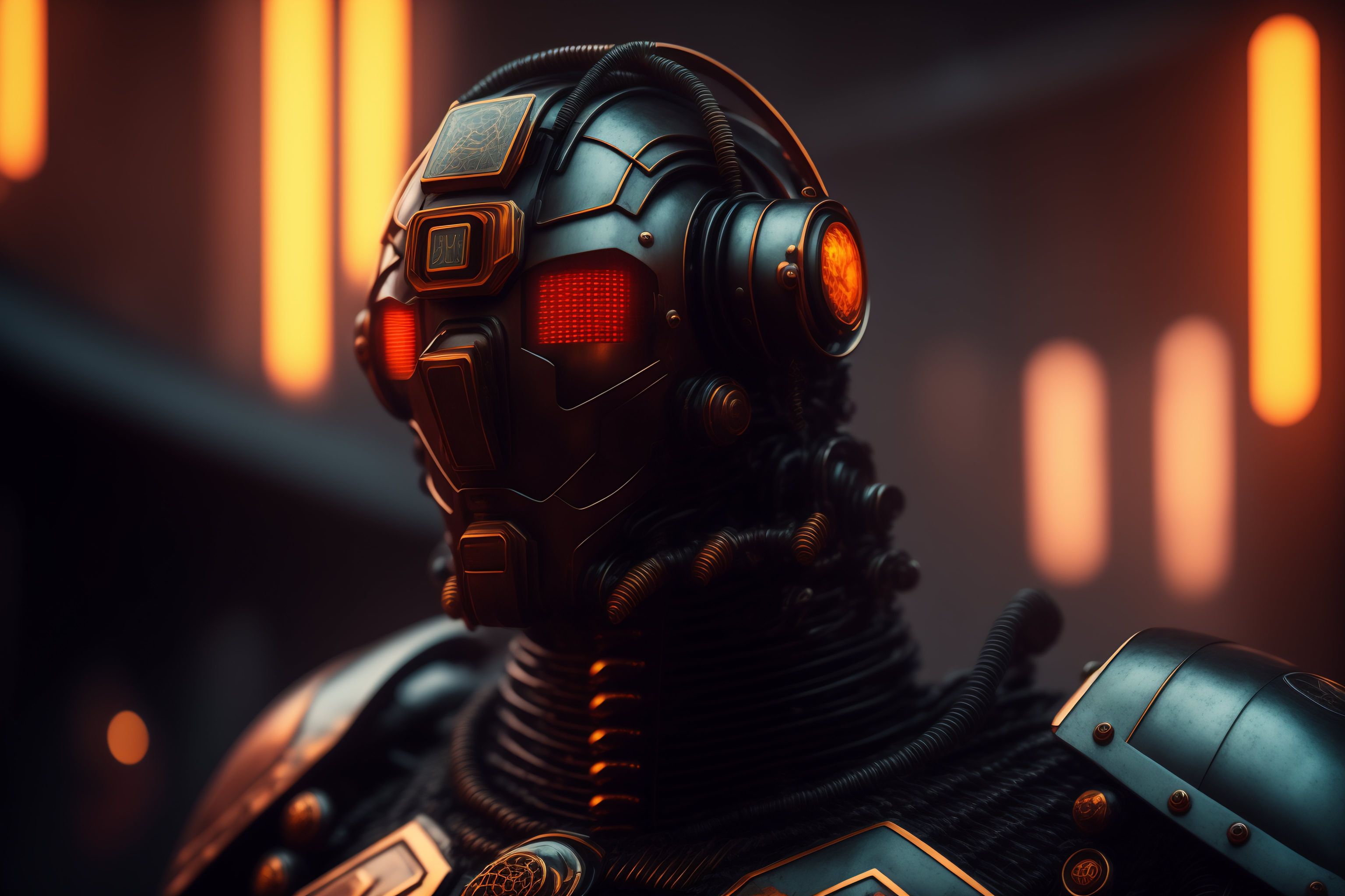 Lexica - Portrait of a brazilian evil cyberpunk robot made of rusty ...