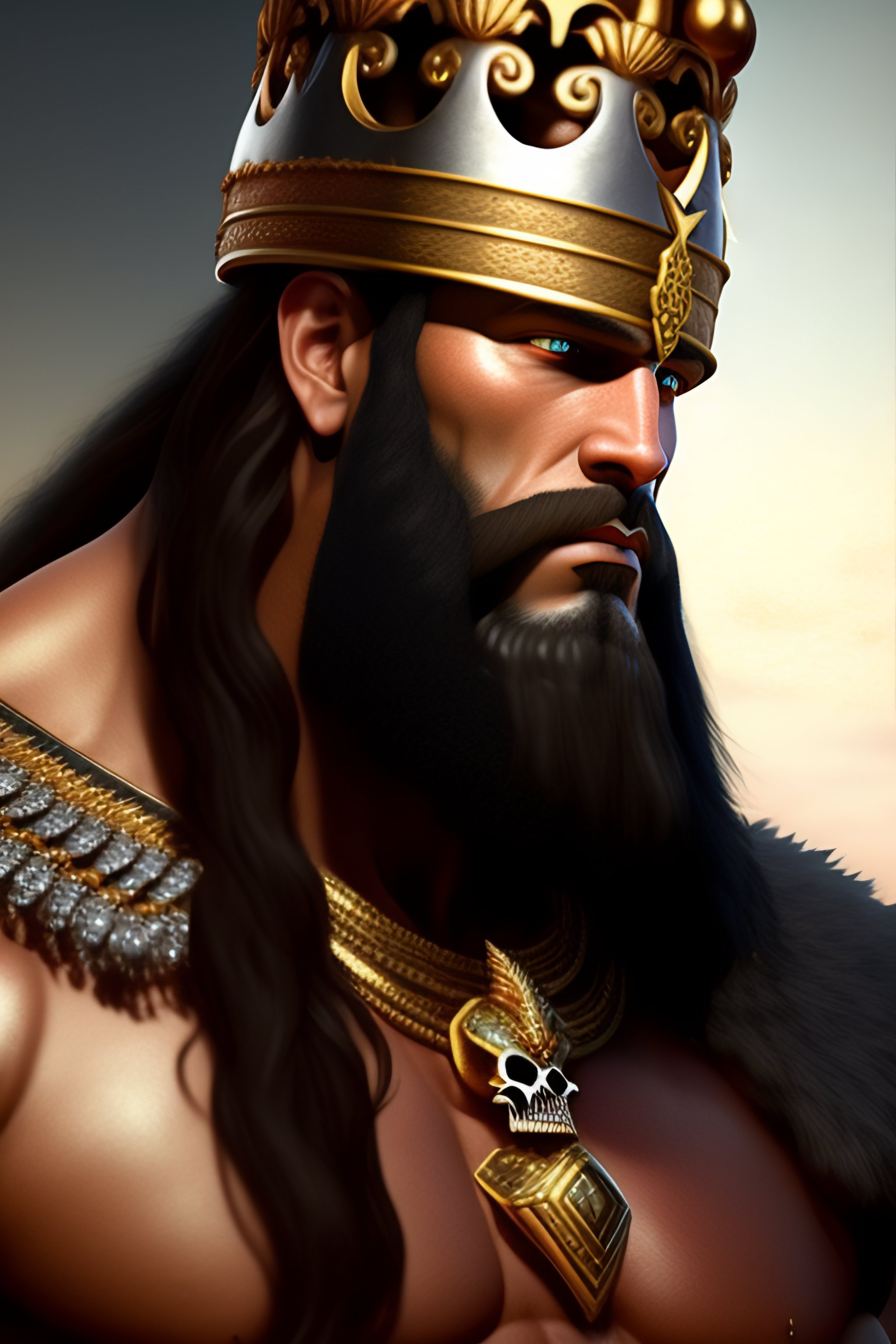 Lexica - Magnificient ancient barbarian king with a crown made of ...