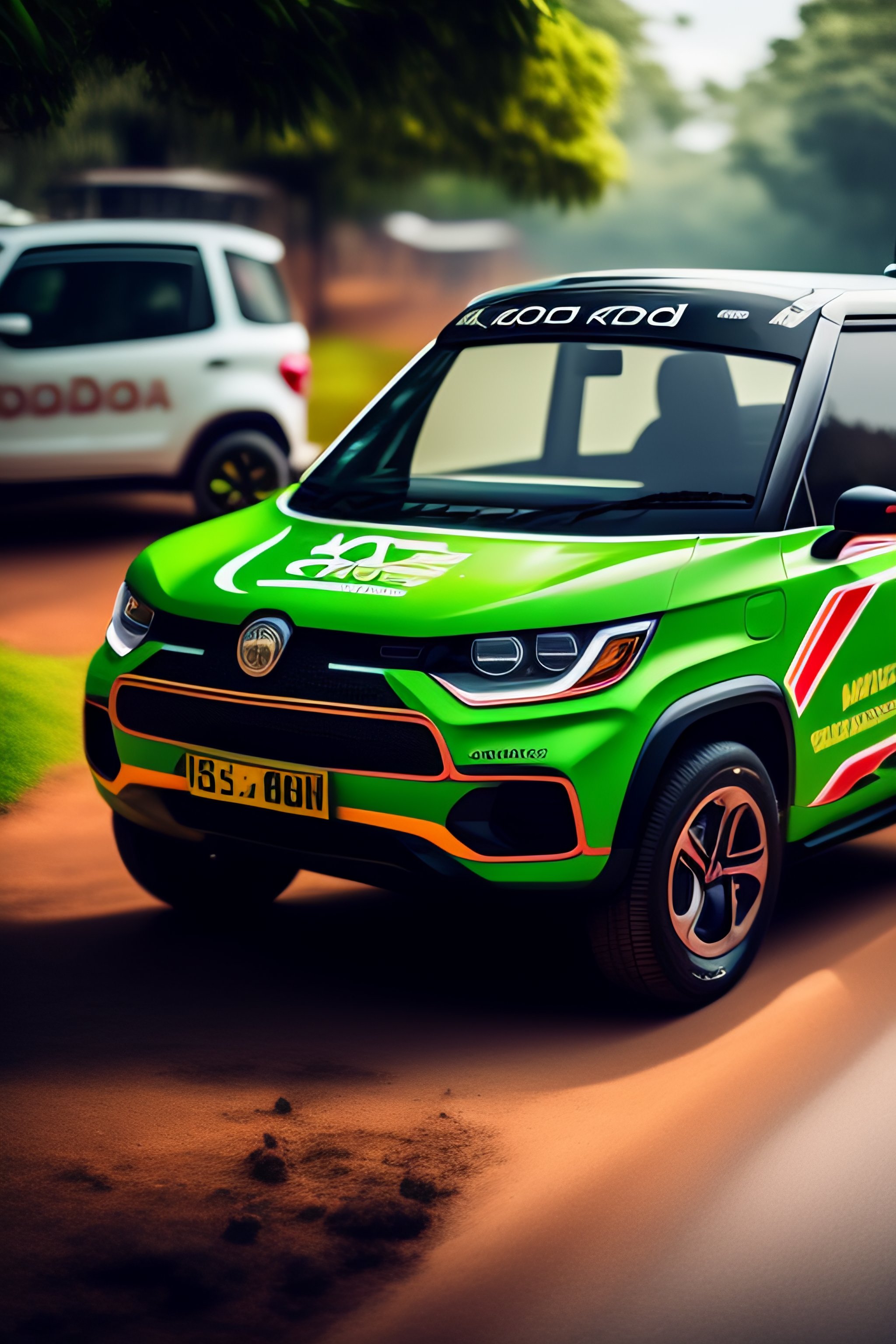 Lexica - Plate number car with text "kode", and text mang imam