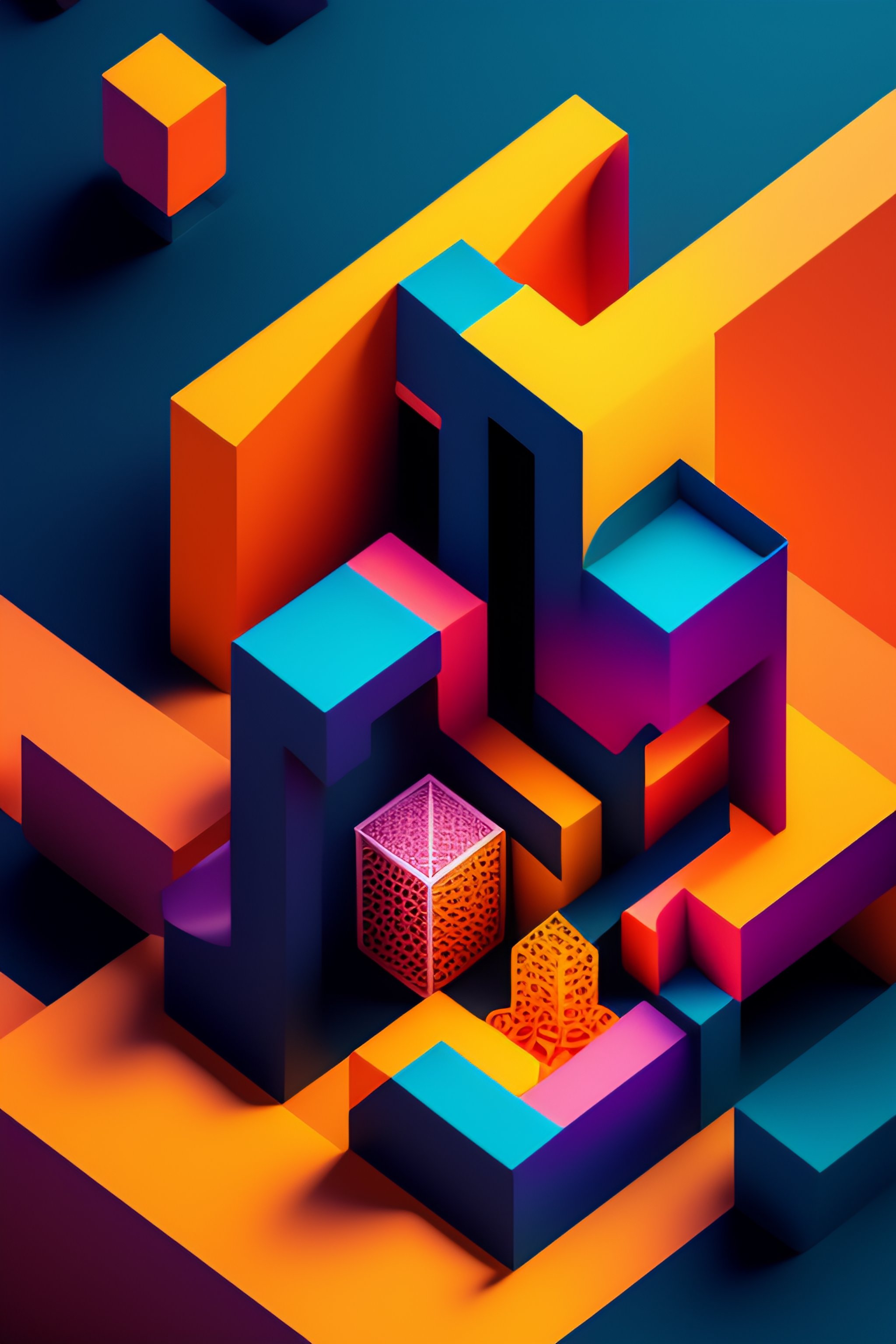 Lexica - 3d geometric shapes, vibrant colors, unsplash wallpaper ...