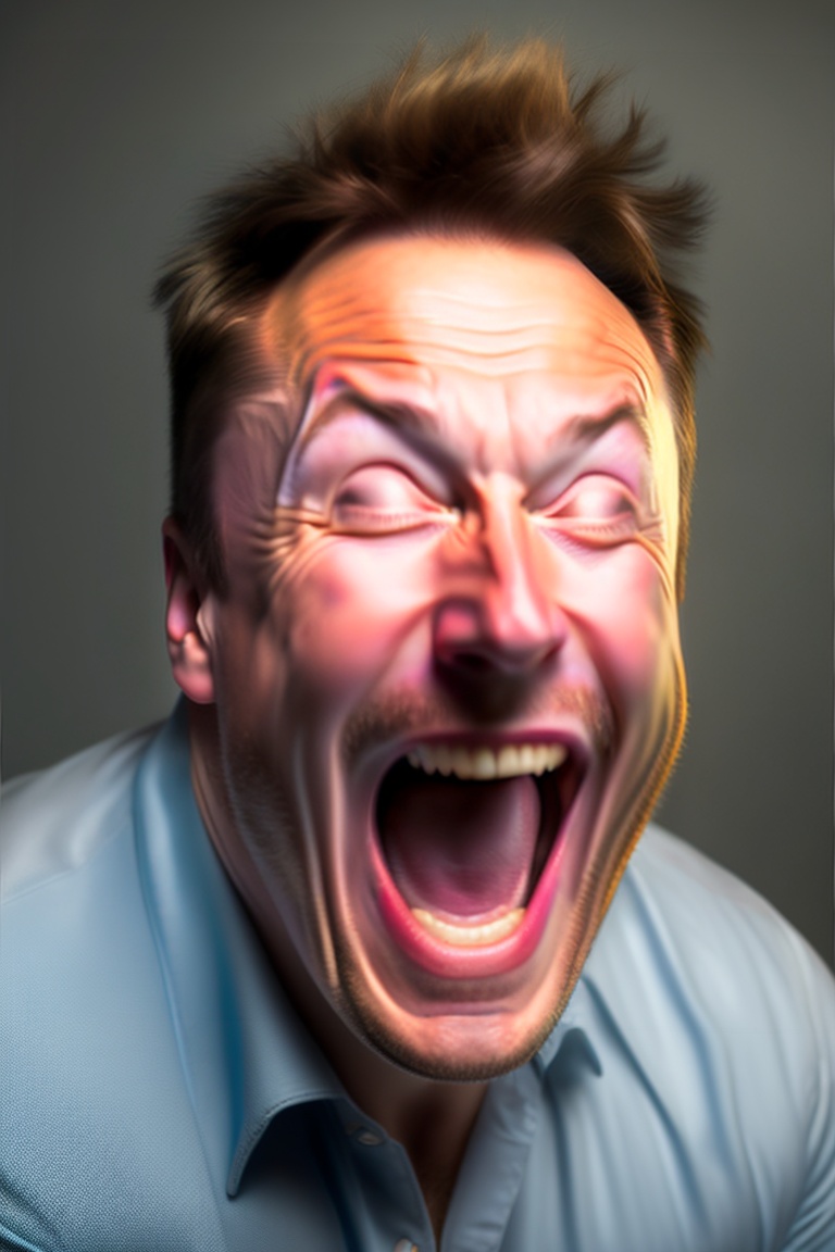Lexica - A close up photo of elon musk, screaming expression, dramatic ...