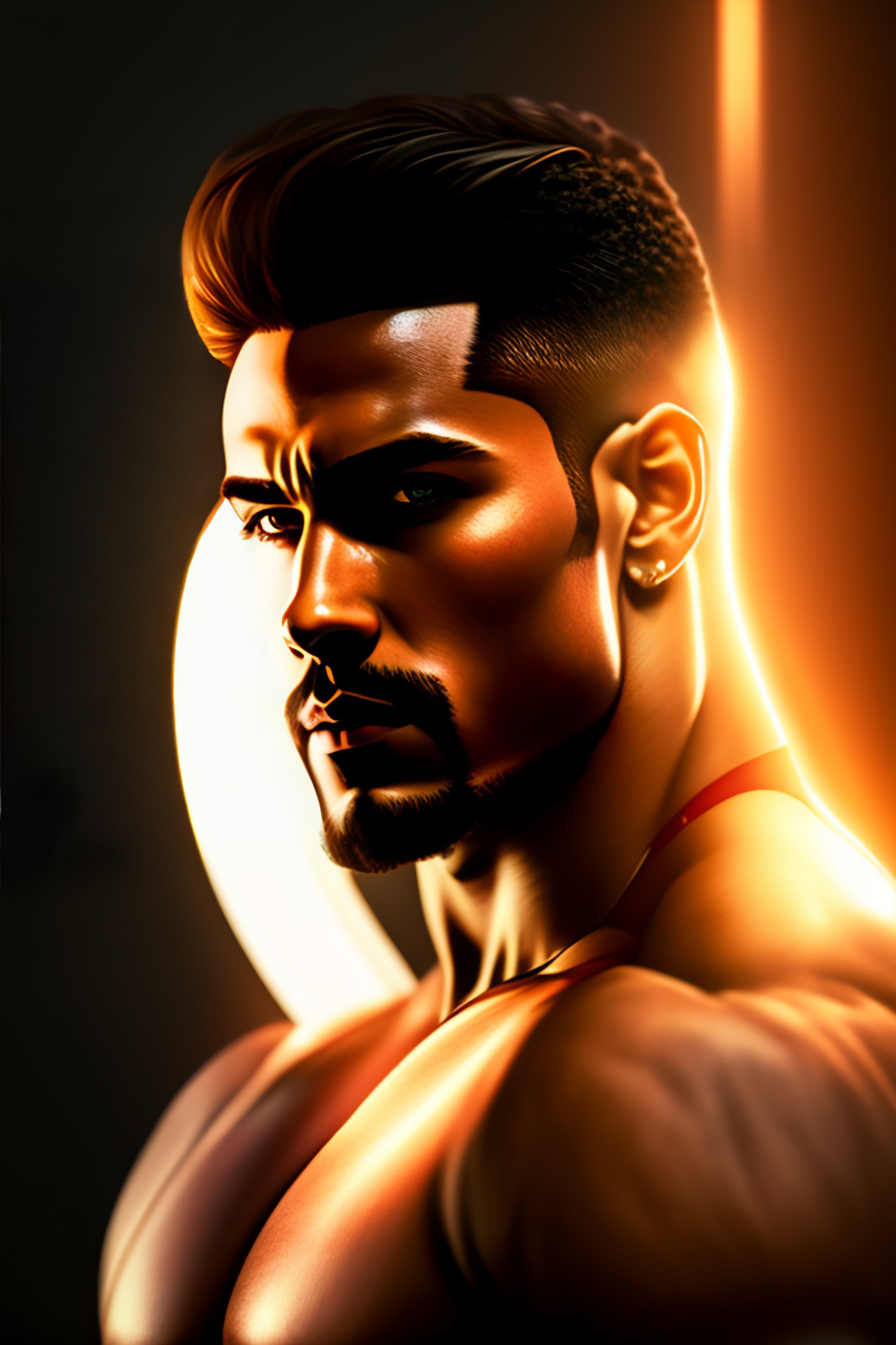 Lexica - Handsome portrait of a spartan guy bodybuilder posing, radiant ...