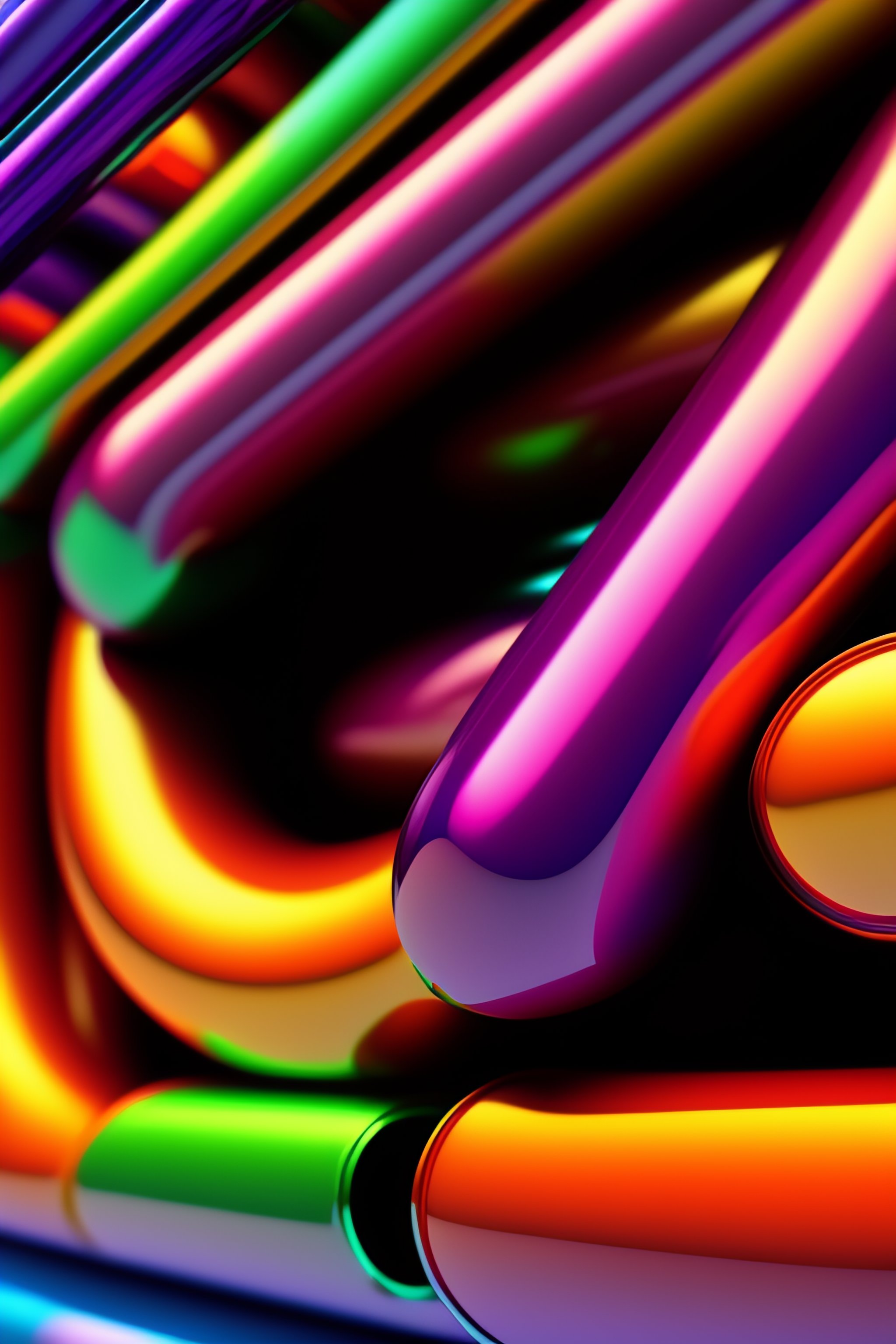 Lexica - An abstract 3d image of colorful pipes