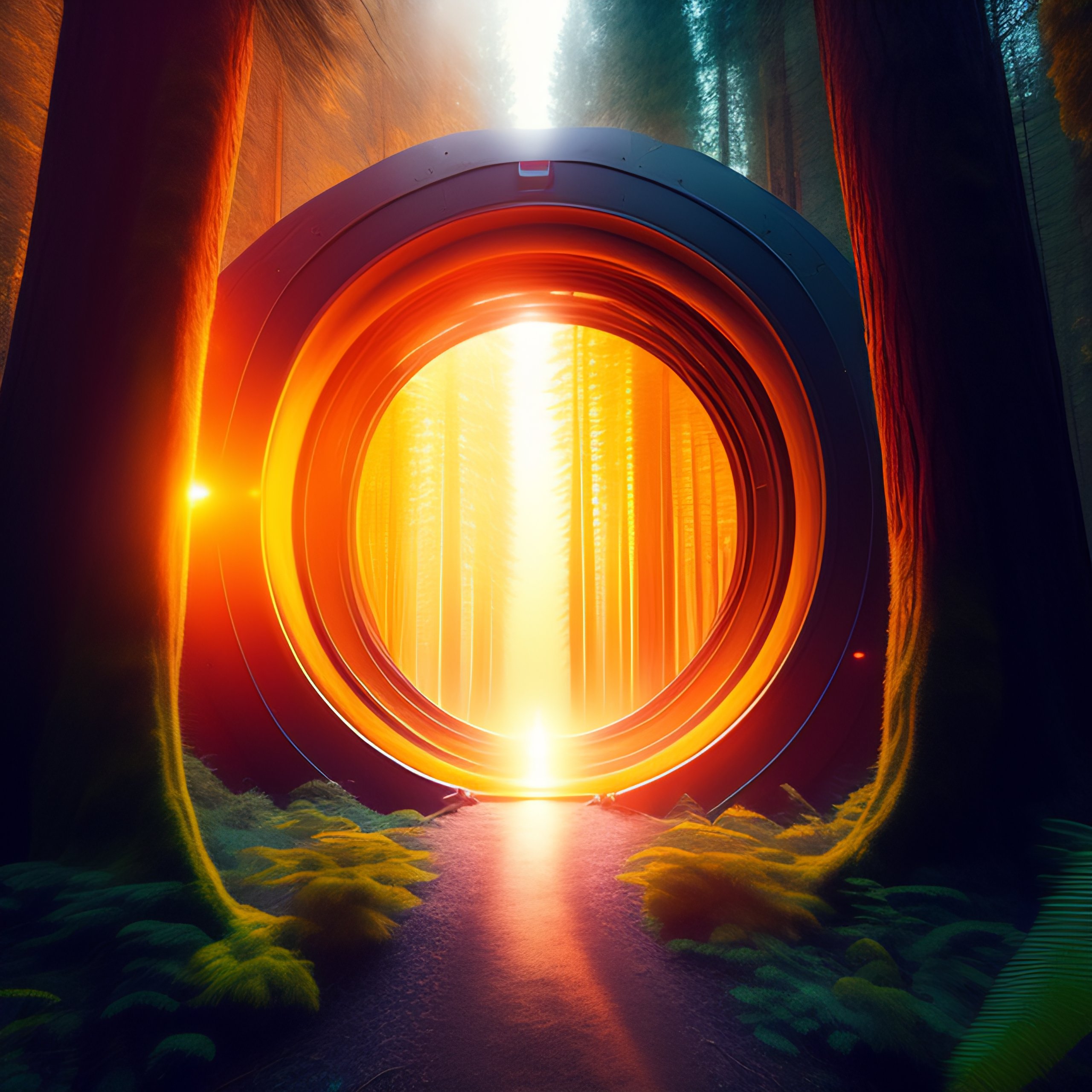 Lexica - Photograph of a glowing intergalactic portal that was ...