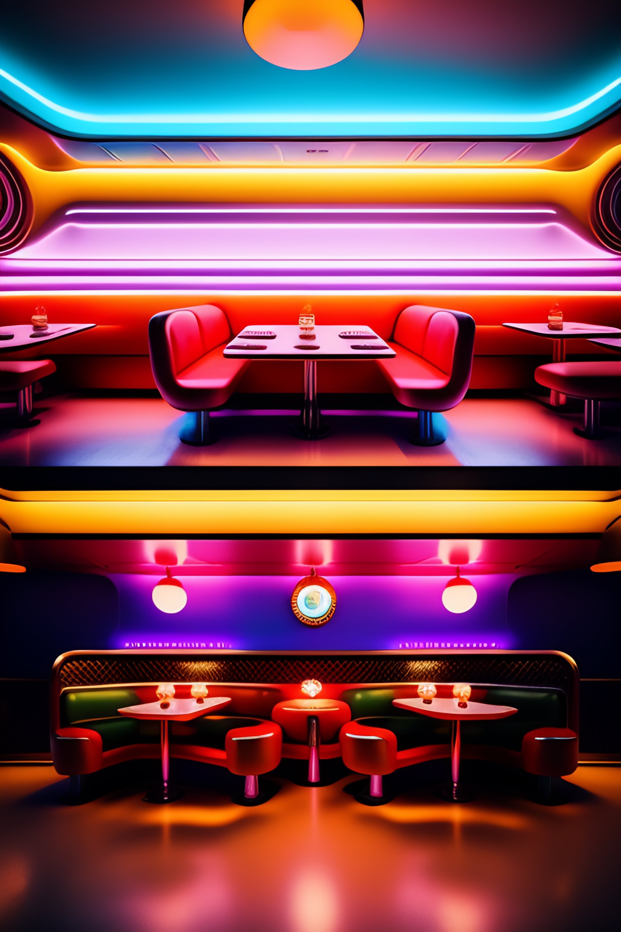 Lexica - 1 9 7 5 googie cyberspace themed classic american diner ...