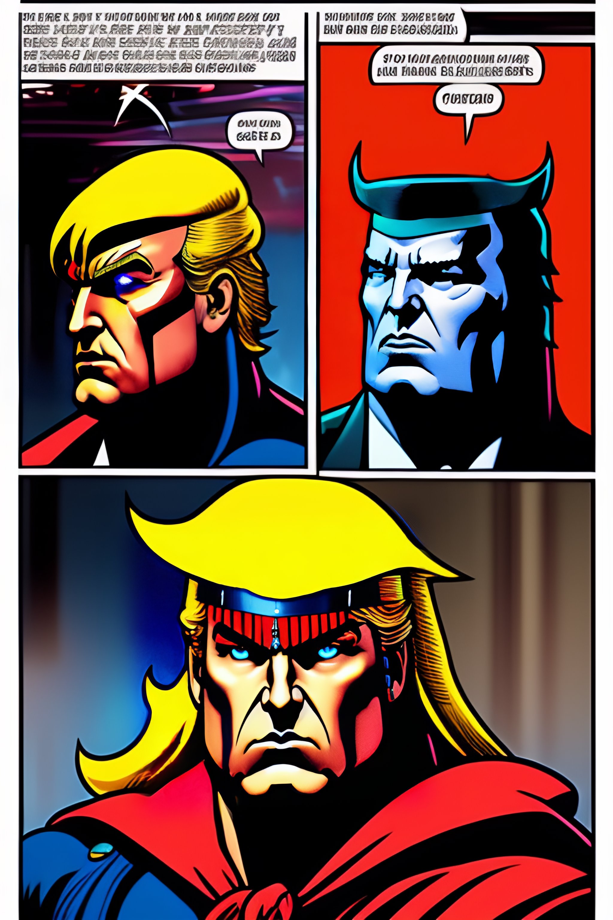 Lexica - Hack and slash comic style, donald trump