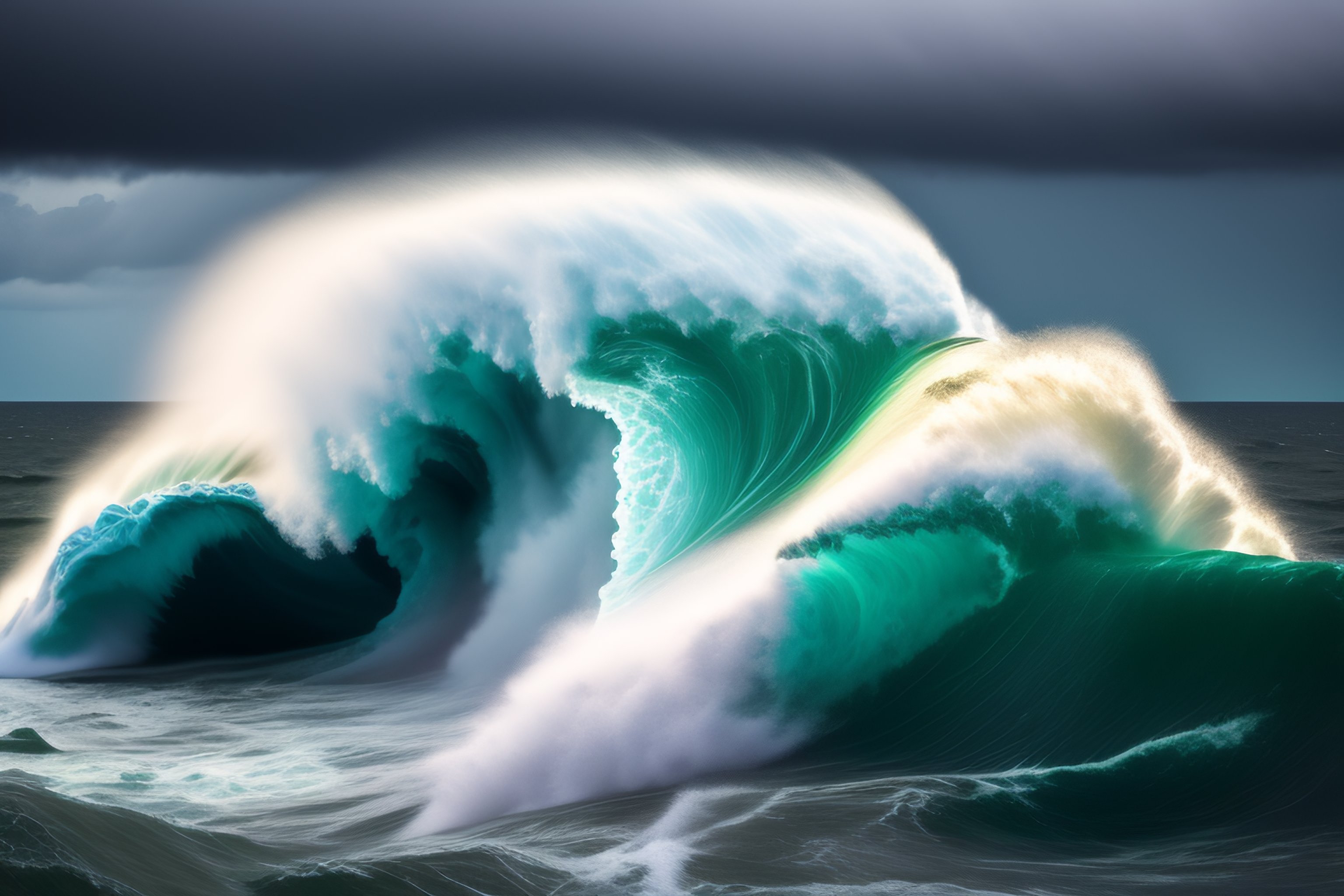 Lexica - Big dramatic waves storm surge boat