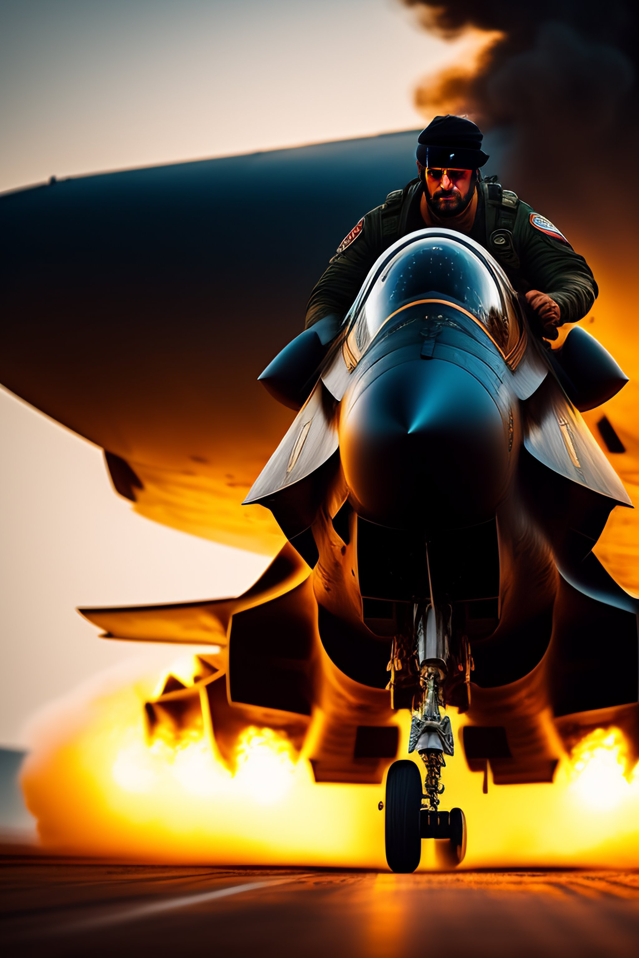 Lexica - Action shot of john rambo in a fighter jet, cinematic lighting ...