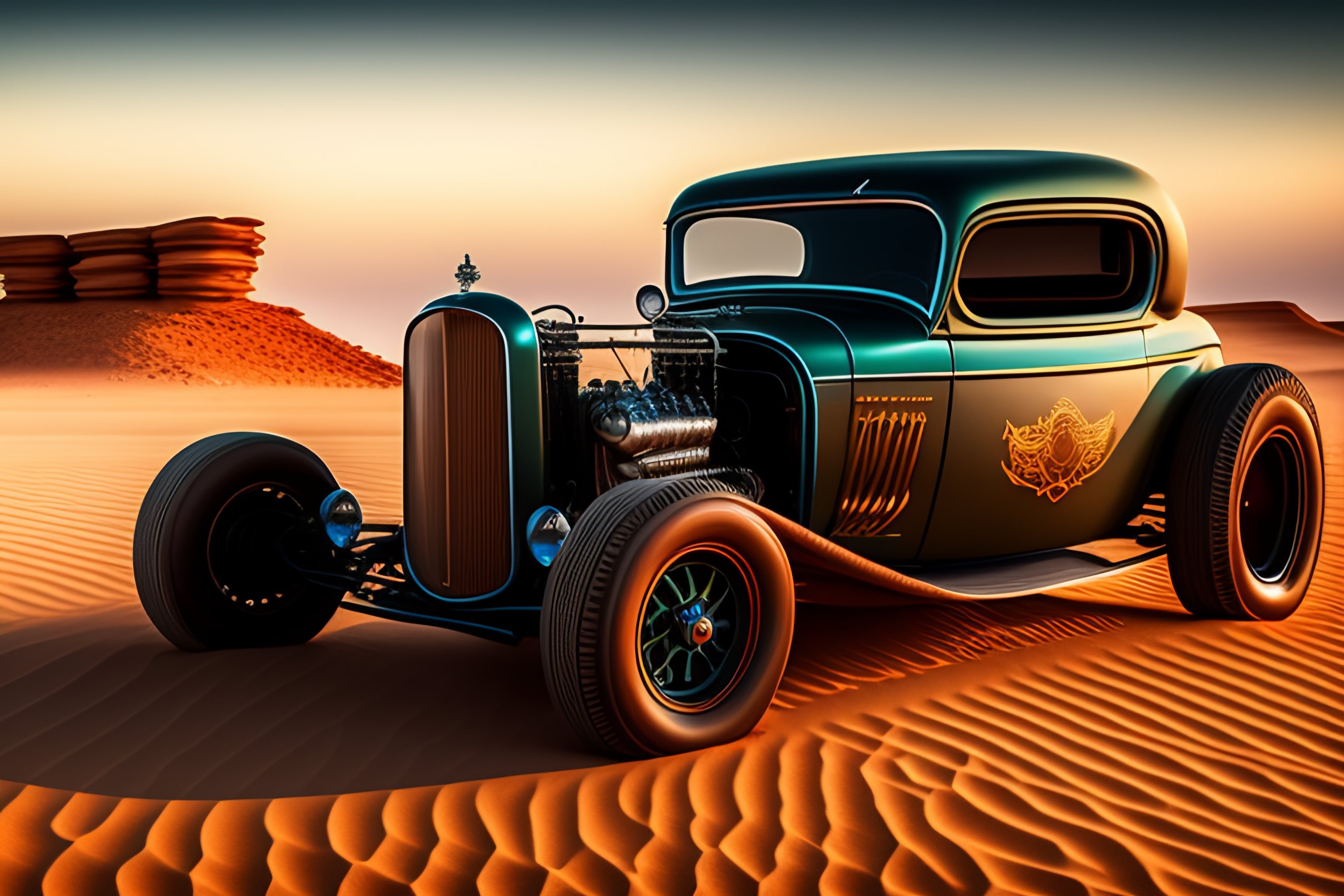 Lexica - Hot rod bone shaker no deserto, tempestade de areia, ultra ...
