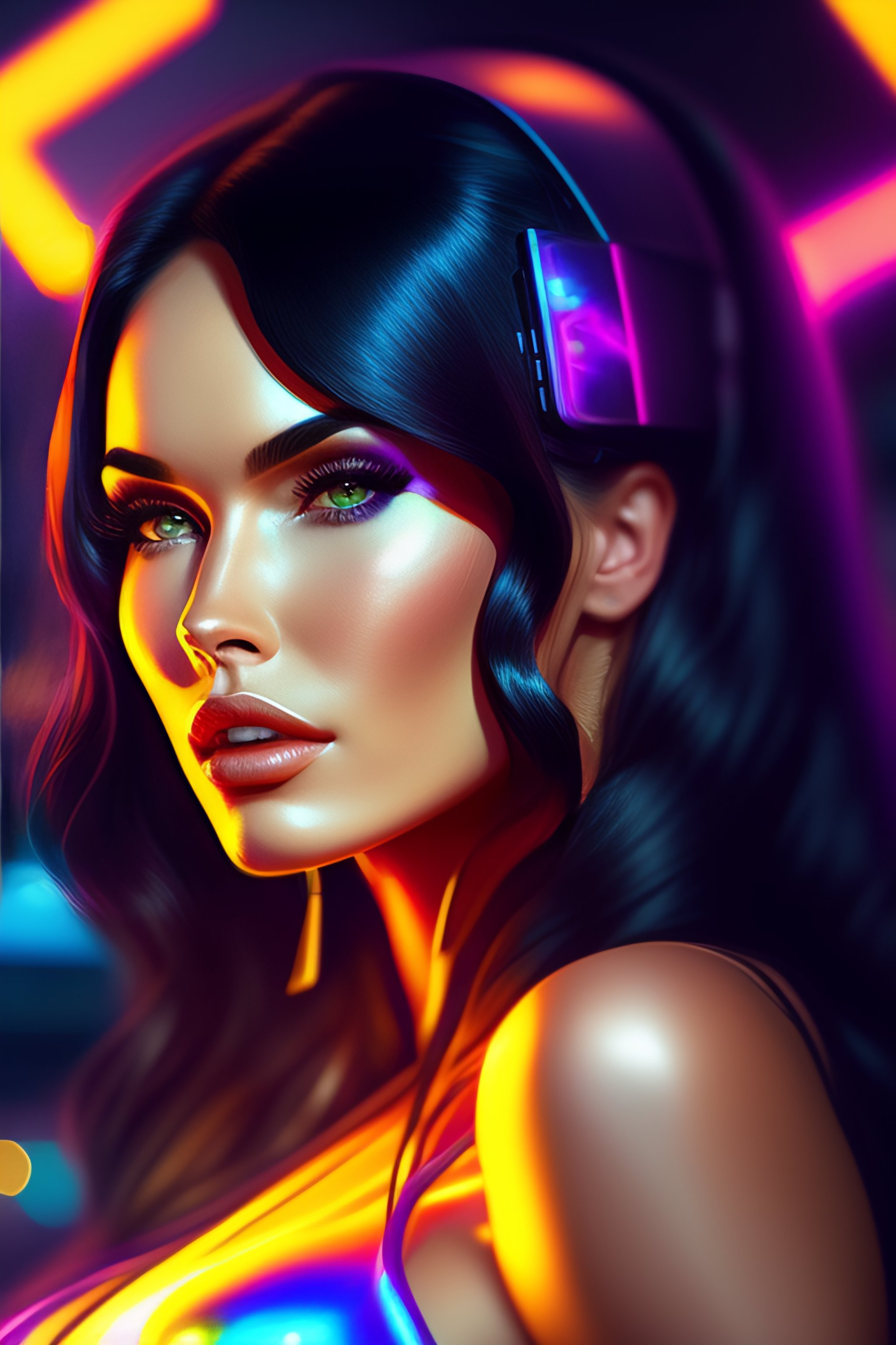 Lexica - Megan fox, pikachu, neon, cyberpunk, futuristic, highly ...