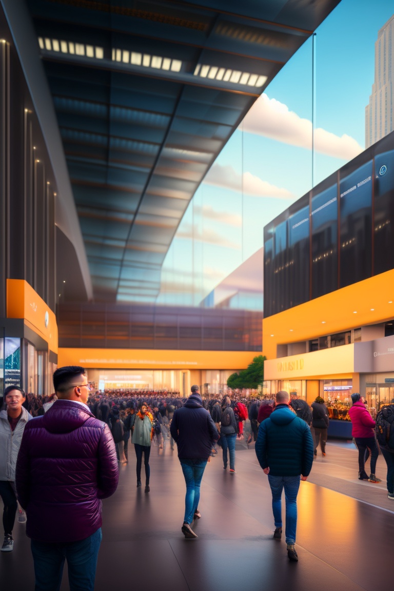 Lexica - Expo, crowded with people, at the Tech hub.