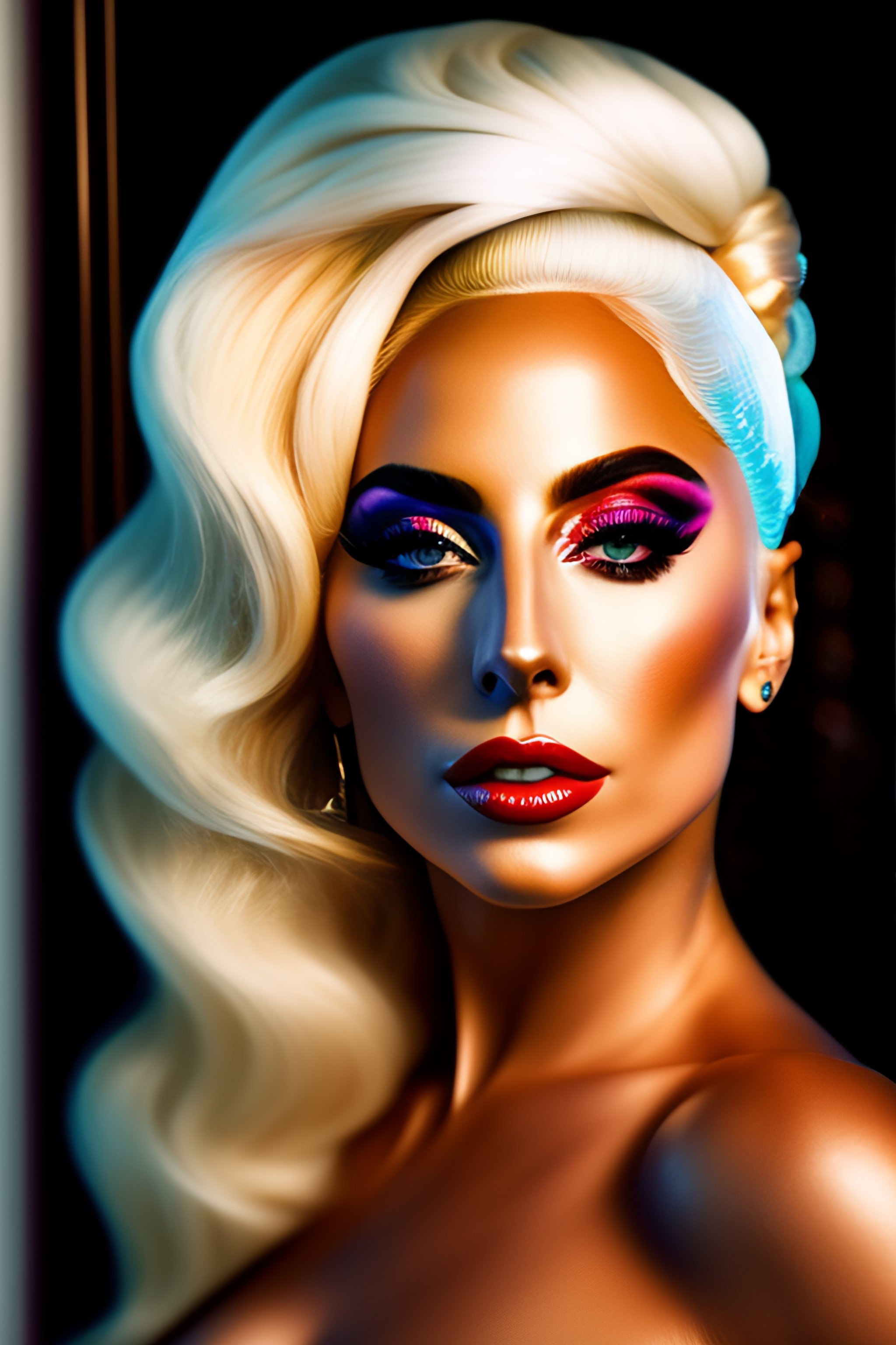 Lexica - Portrait of lady gaga in a bathroom