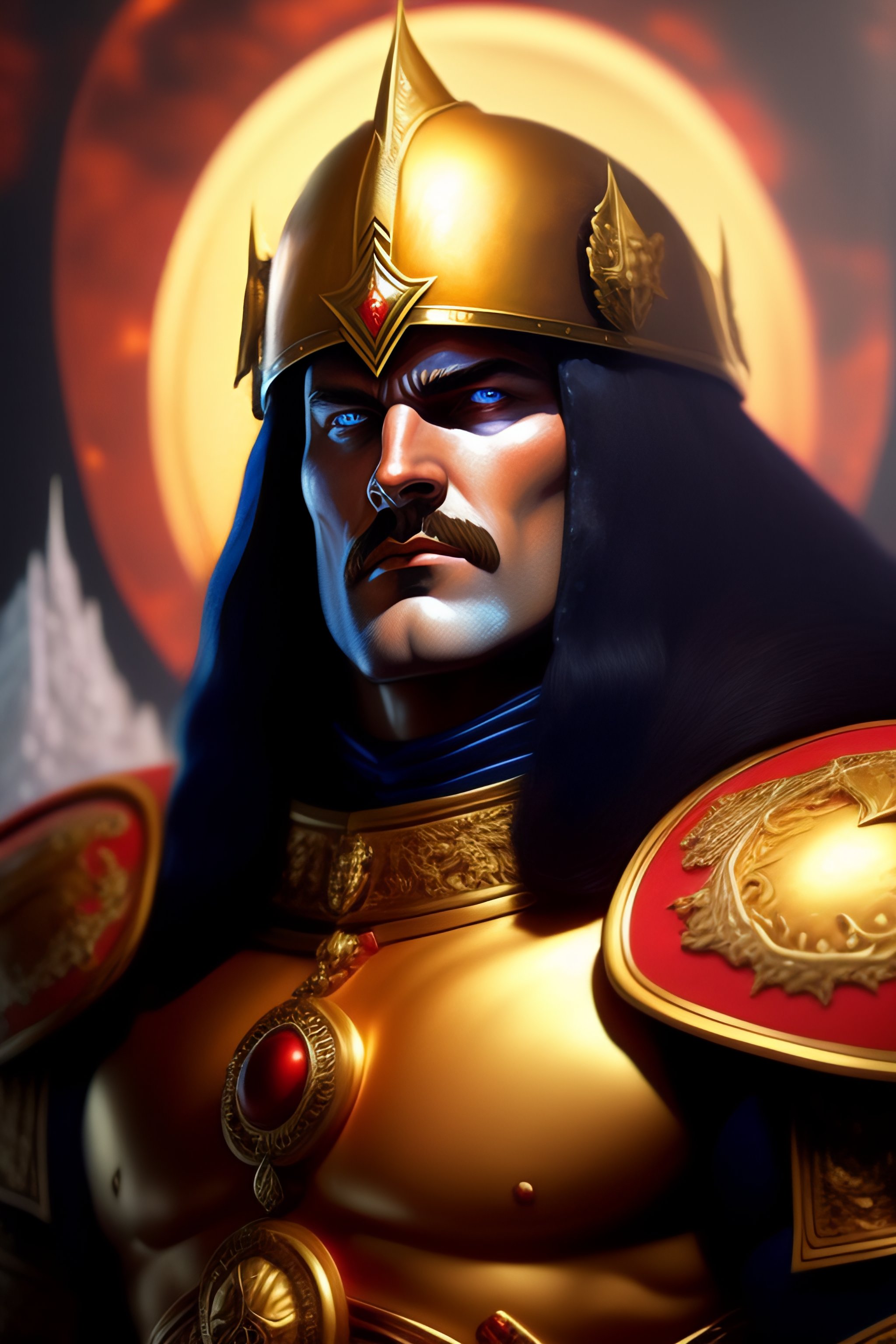 Lexica - Emperor of mankind, warhammer 40000, painting, portrait