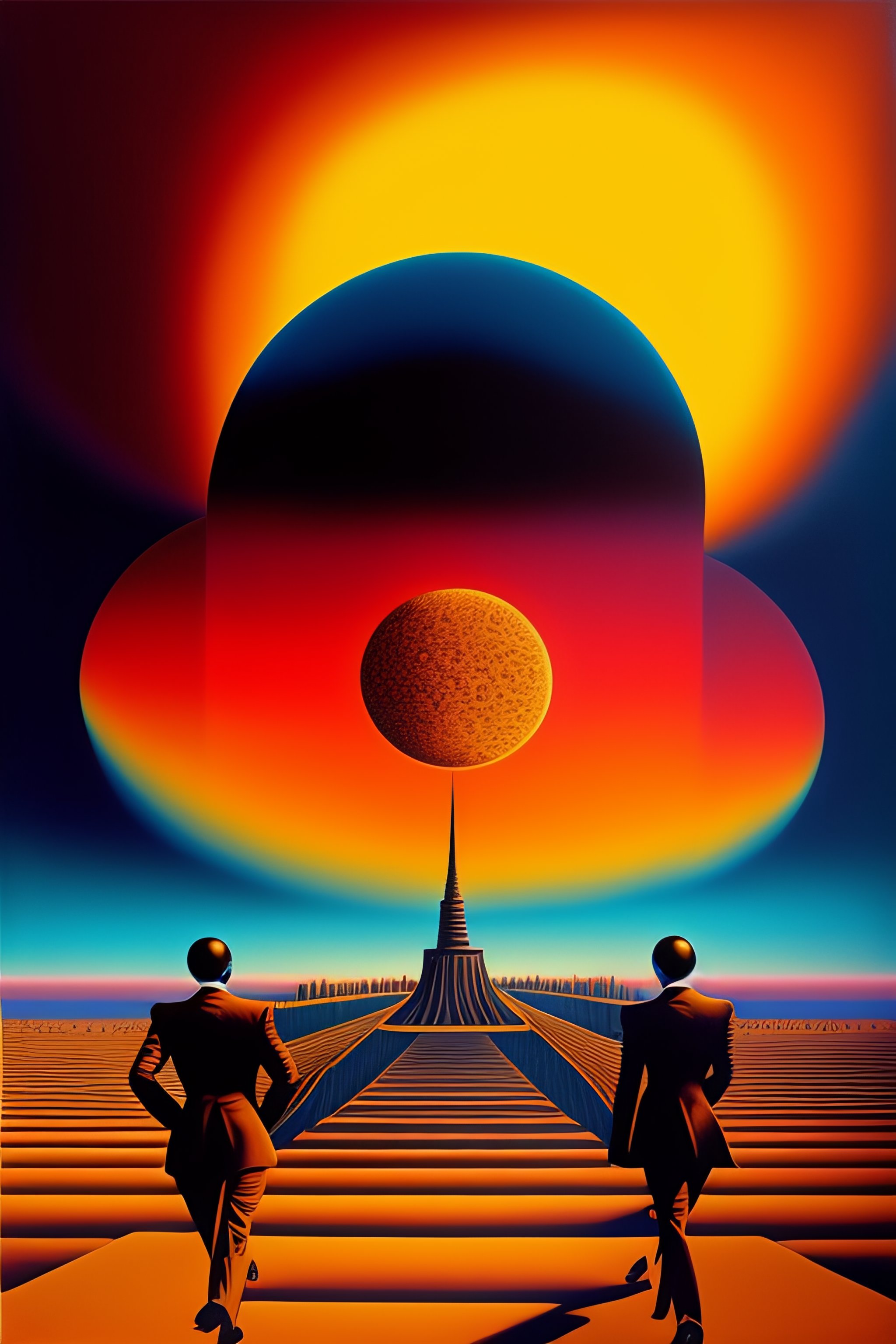 Lexica - Album cover, surreal, symmetrical, eyeballs, nuclear explosion ...