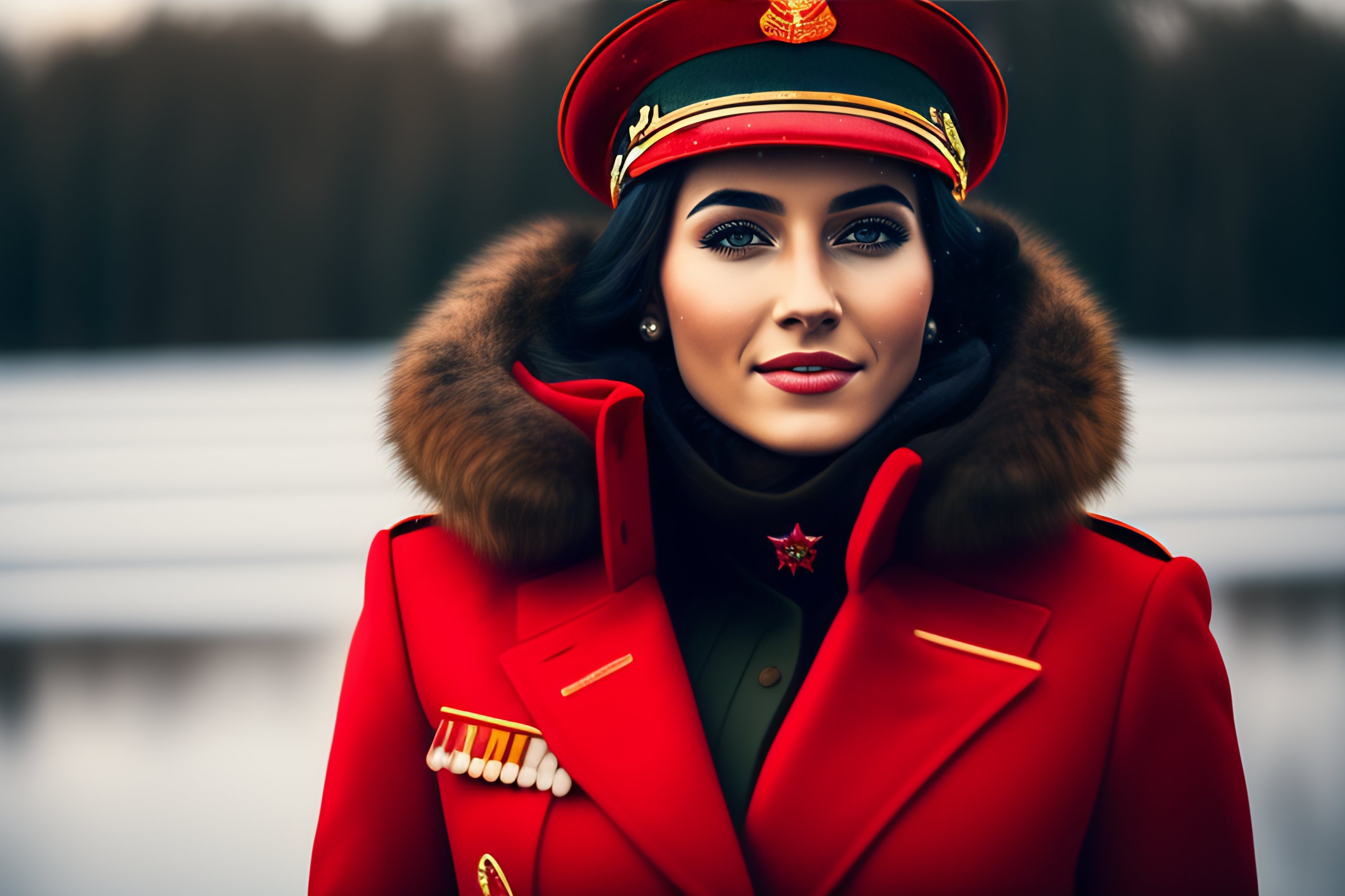 Lexica - Girl in a red army uniform