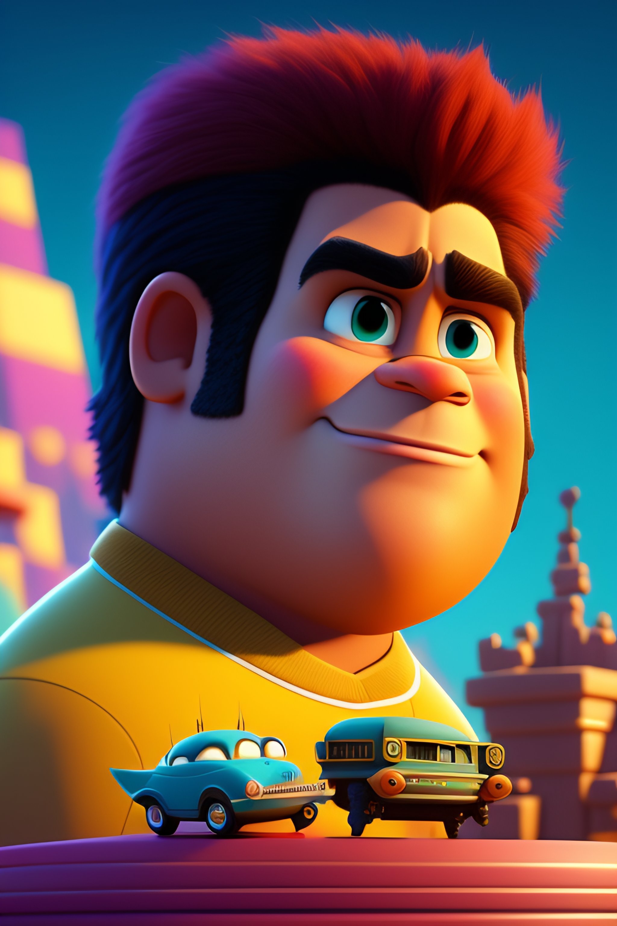 Lexica - Ralph from movie (wreck it ralph) at pyramids, pixar style