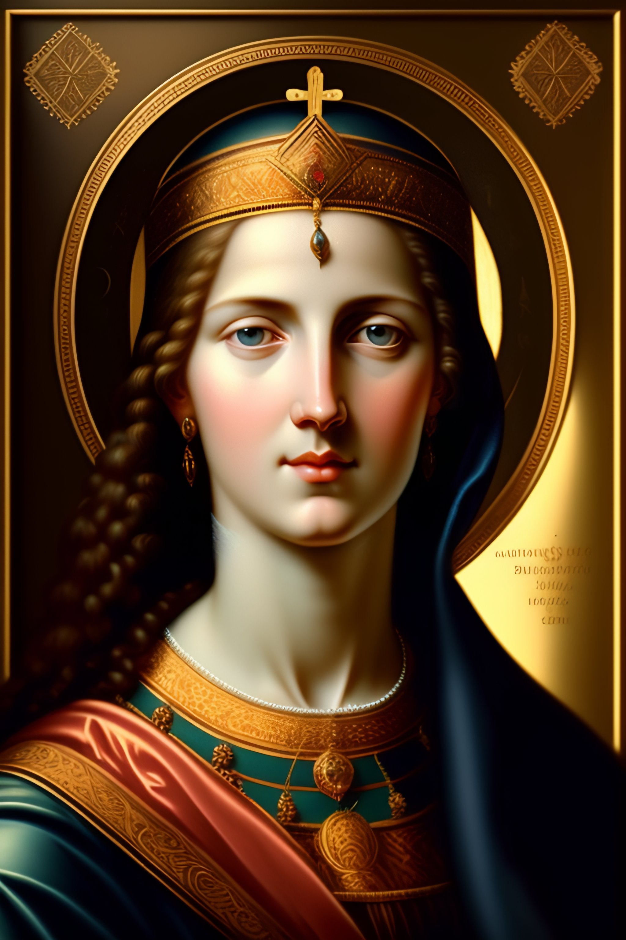 Lexica - Female saint icon renaissance high detail