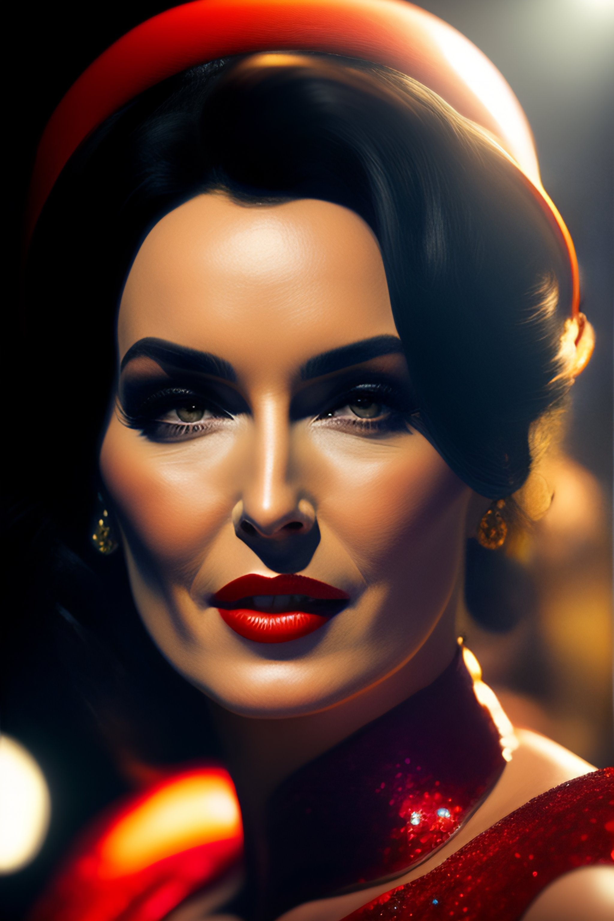 Lexica - Monica Bellucci,red lips,hot gorgerous makeup, wearing dress ...