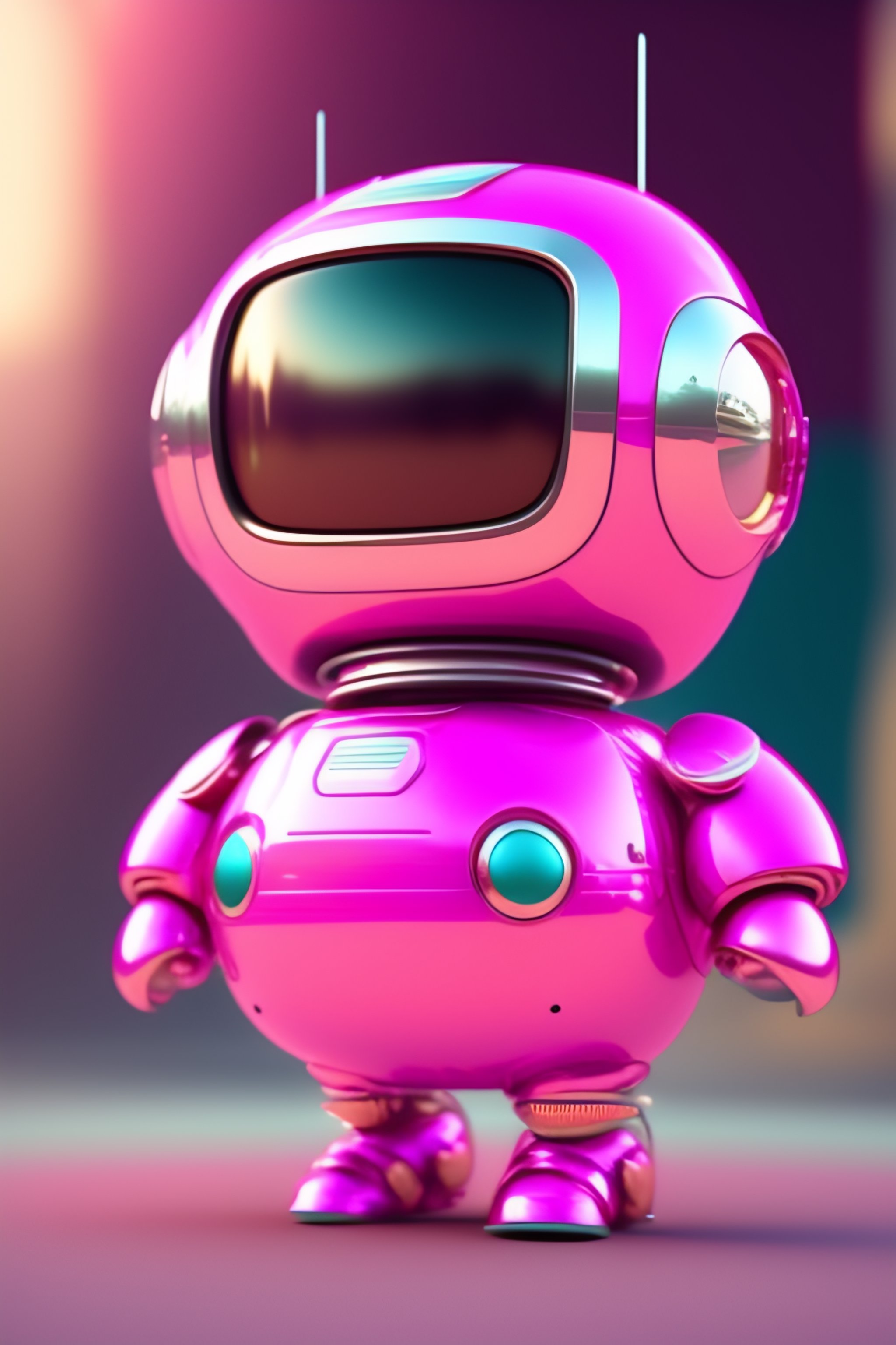 Lexica - 3d render of cute pink happy robot in astro suit by pixar ...