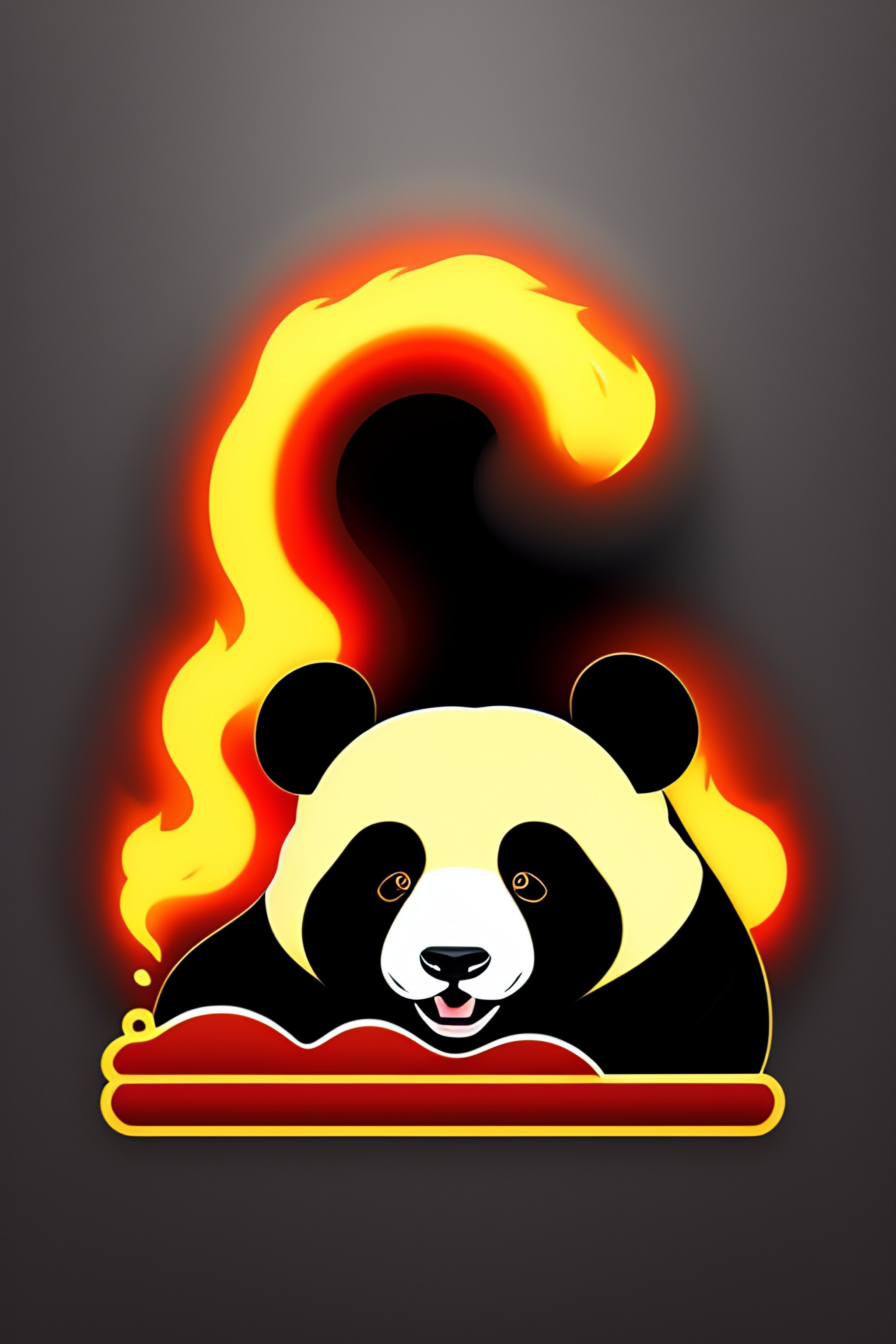 Lexica - Angry panda fire cloud logo