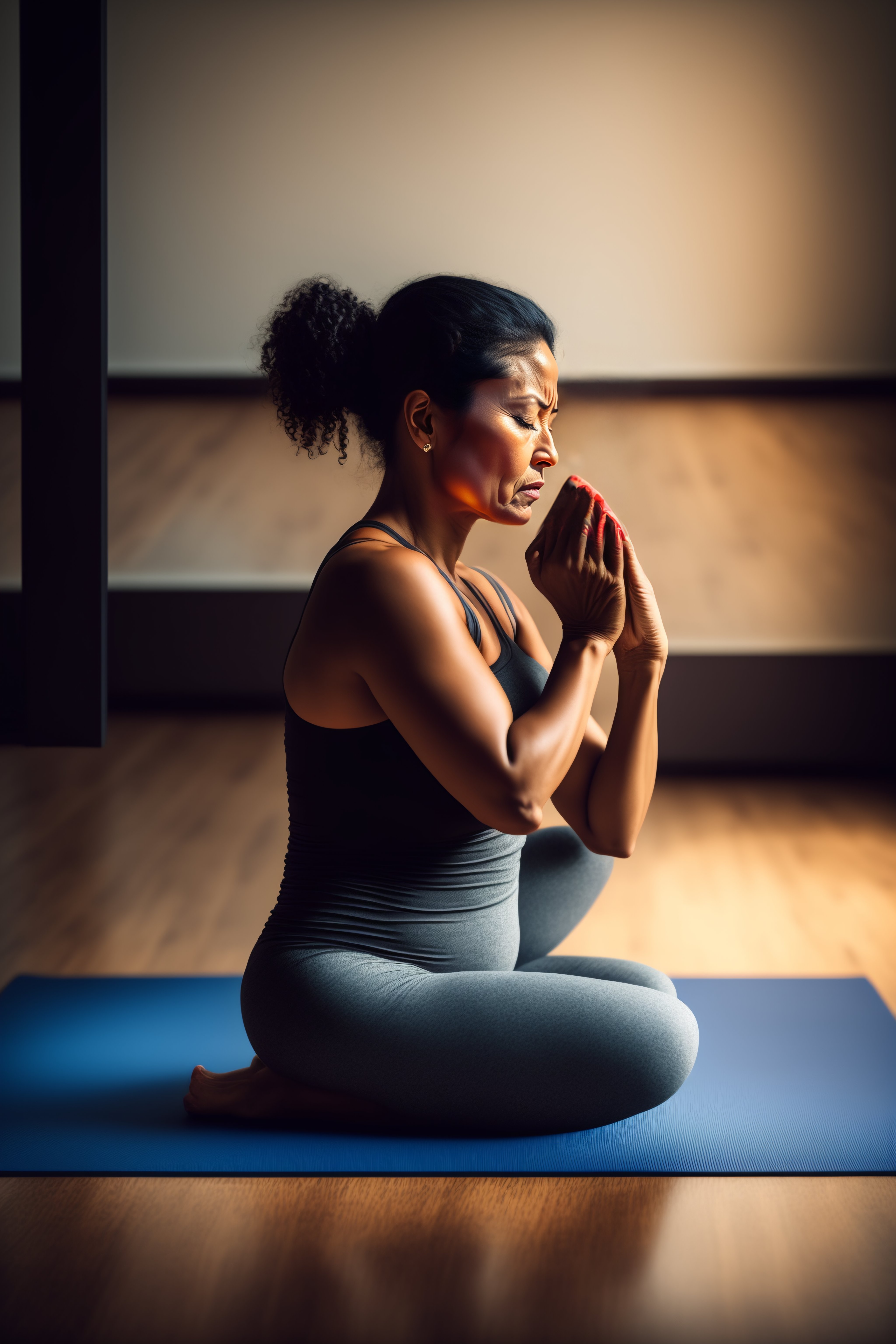 Lexica - Crying woman doing yoga