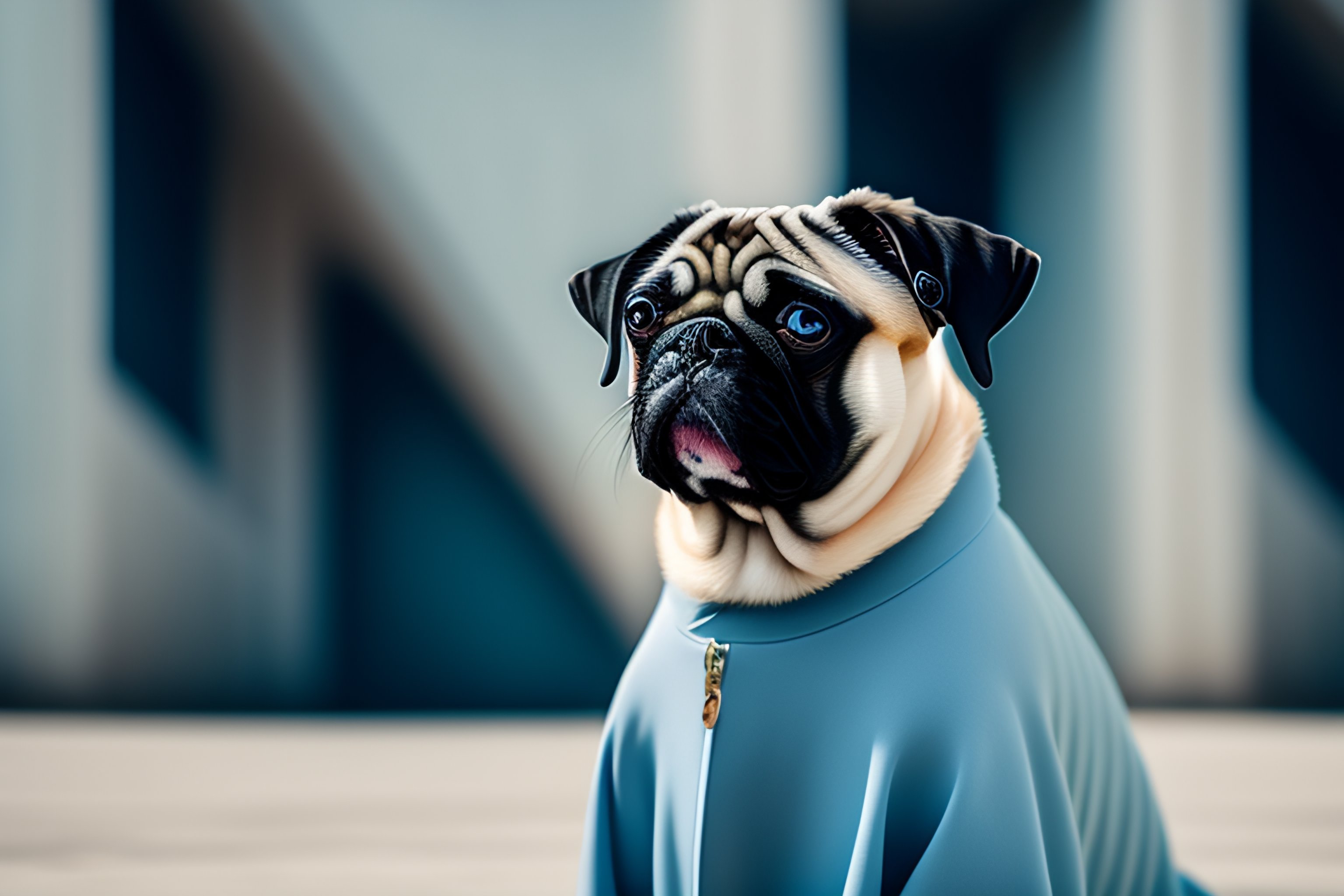 Lexica - Portrait of haute couture beautiful pug fashion model with ...
