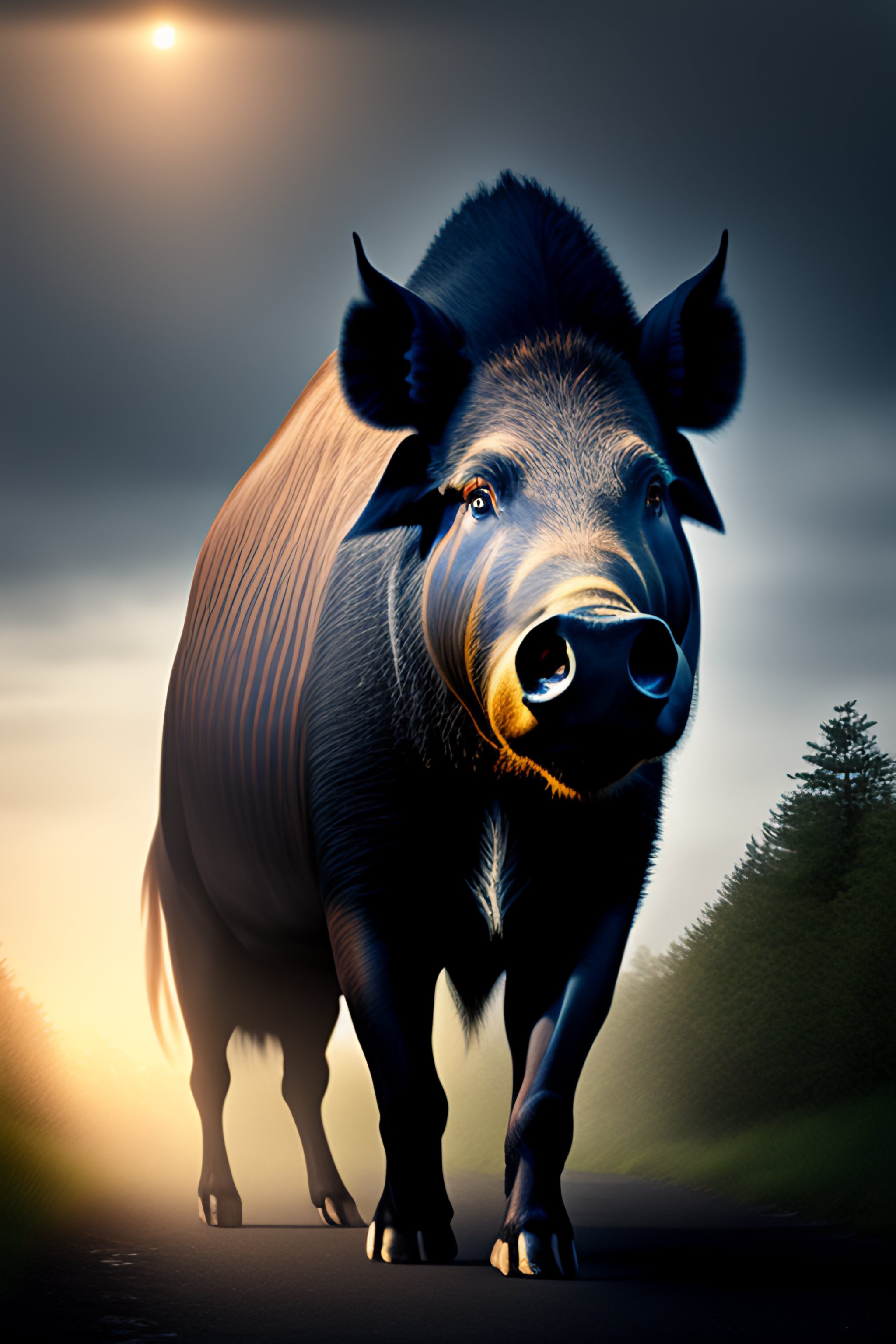 Lexica - Image of a 1800 skinwalker soldier shapeshifting into an boar