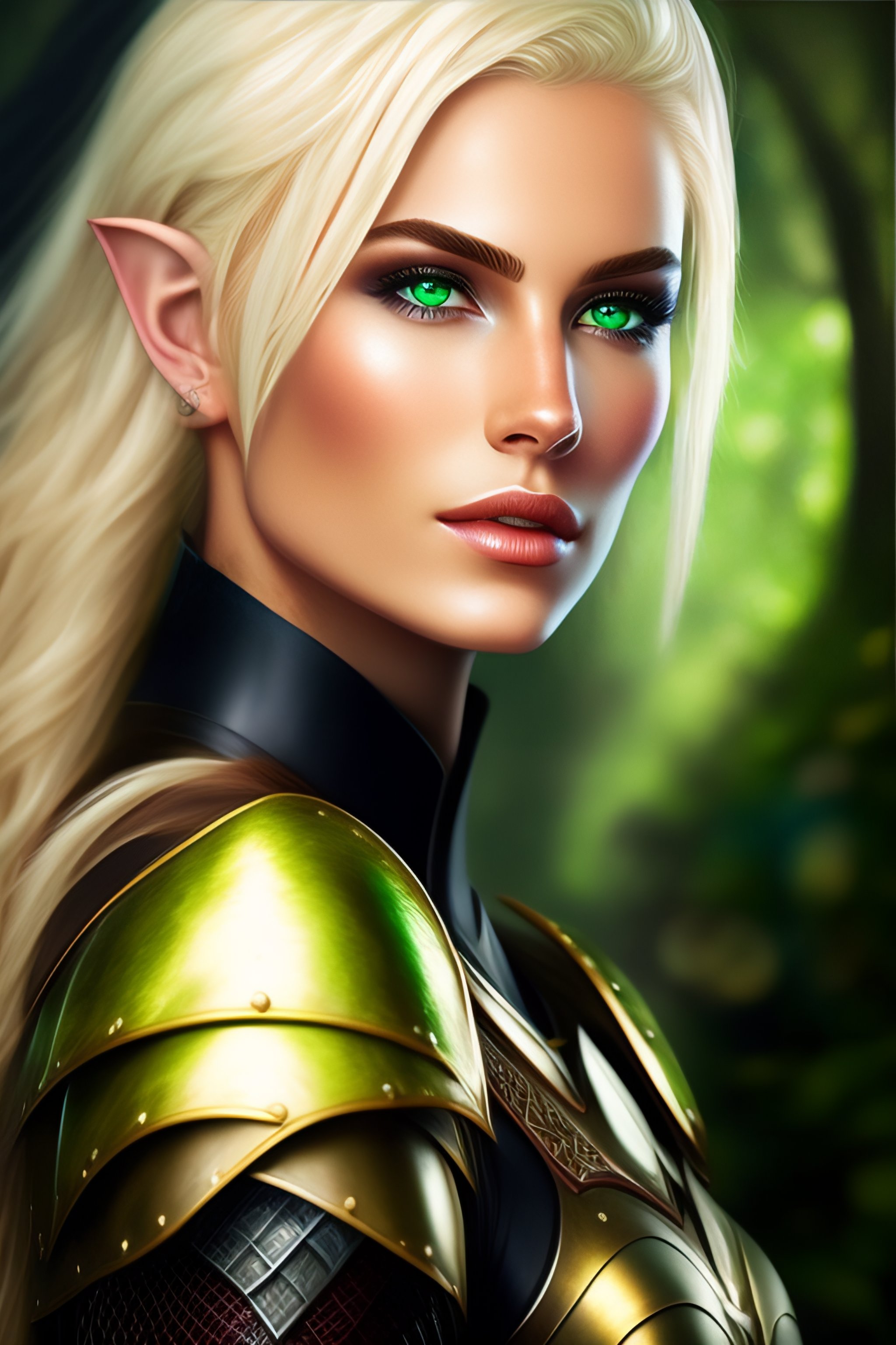 Lexica - Young adult female, leather armour, blonde hair, pixie cut ...