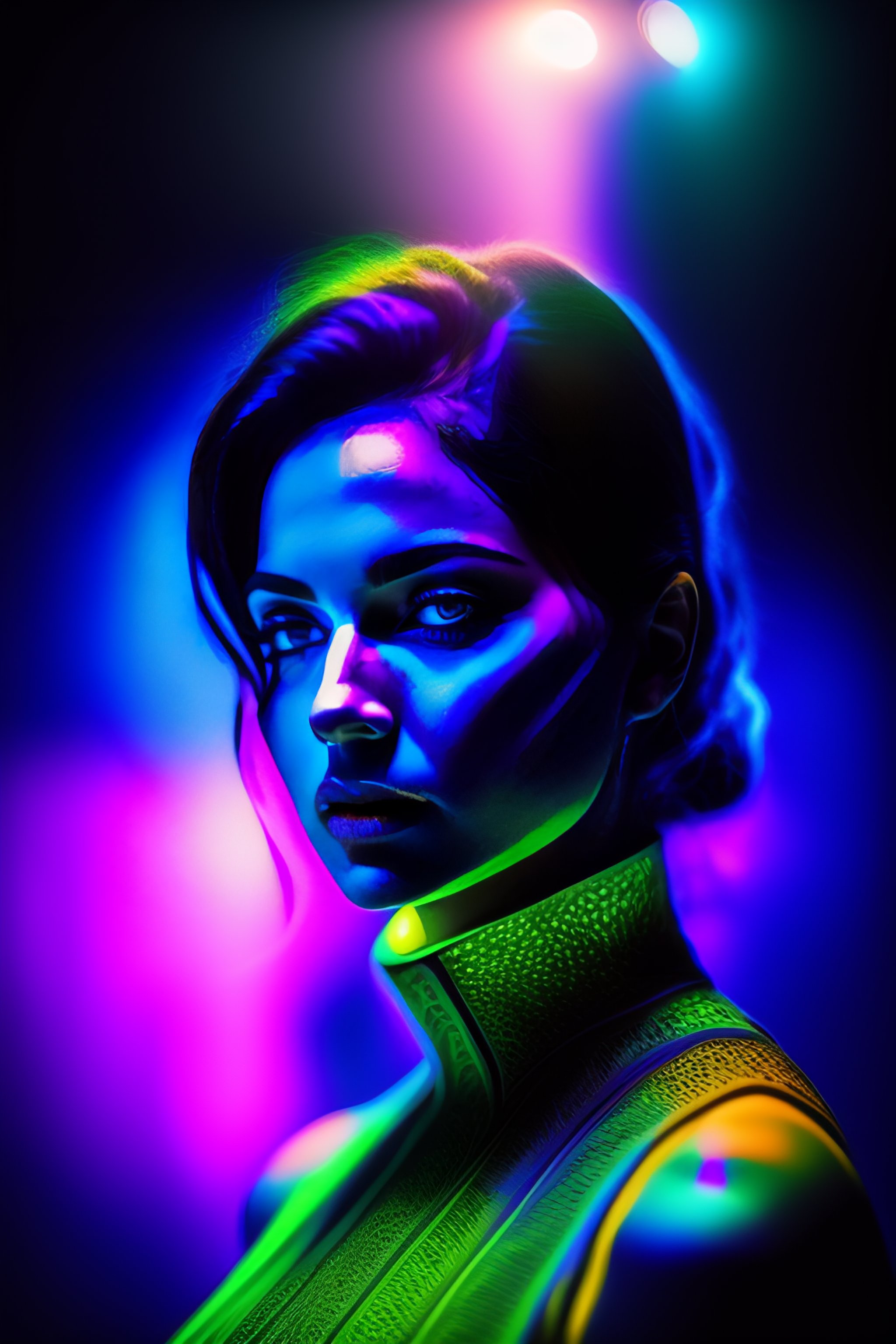 Lexica - Blacklight ornament woman, exposure, mysterious, tape photo ...