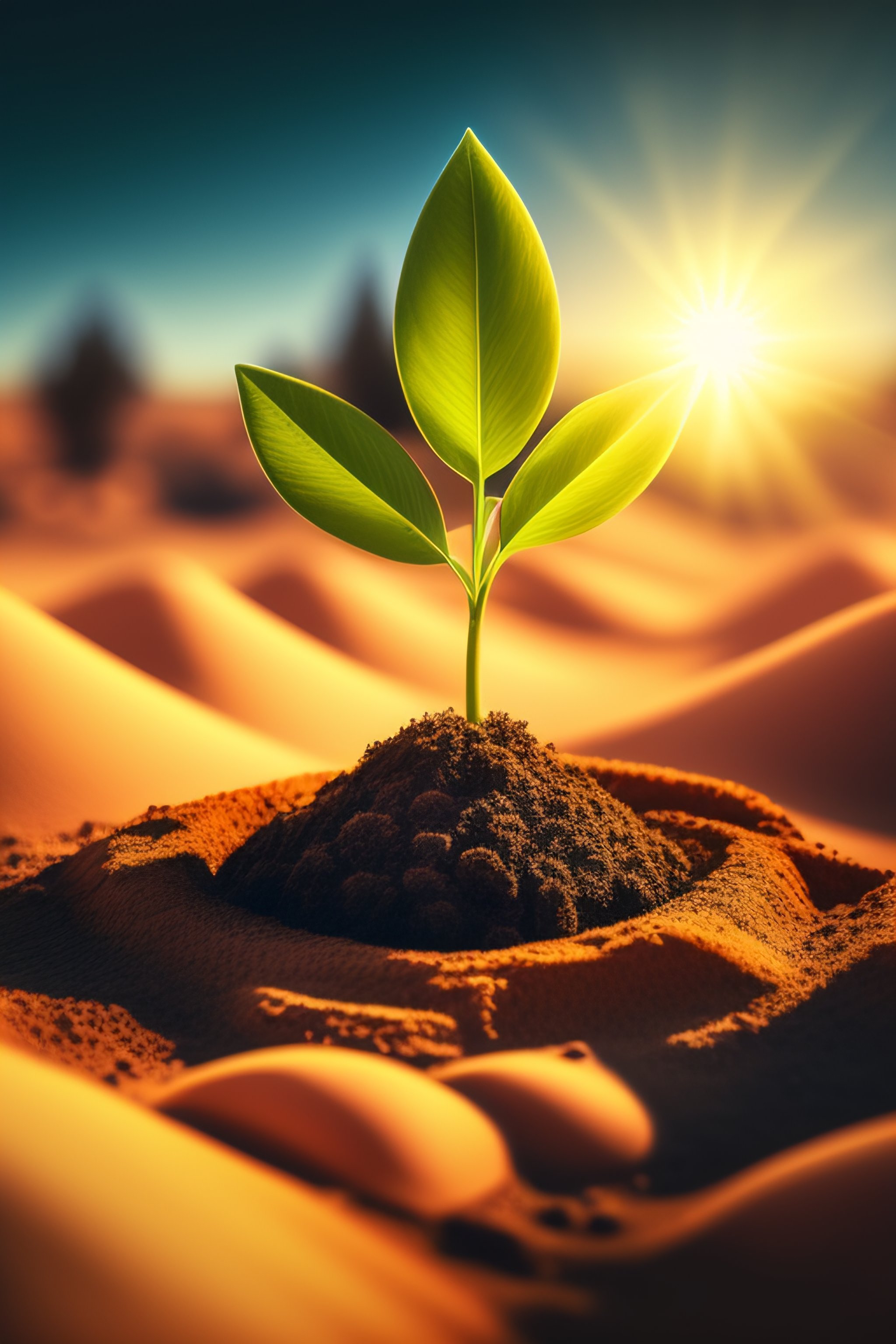 Lexica - A photorealistic christian image of a plant sprouting through ...