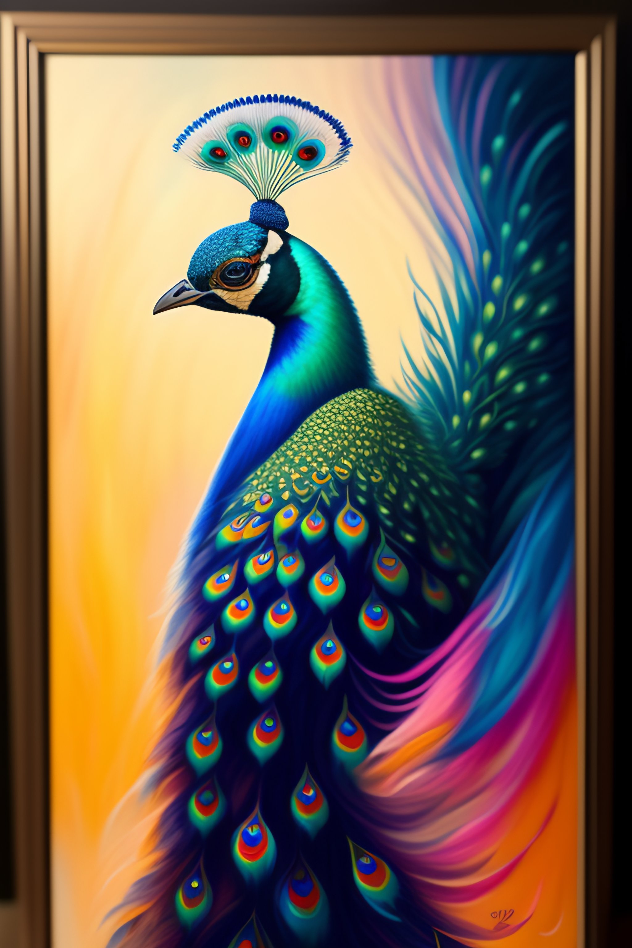 Lexica - Peacock full color painting