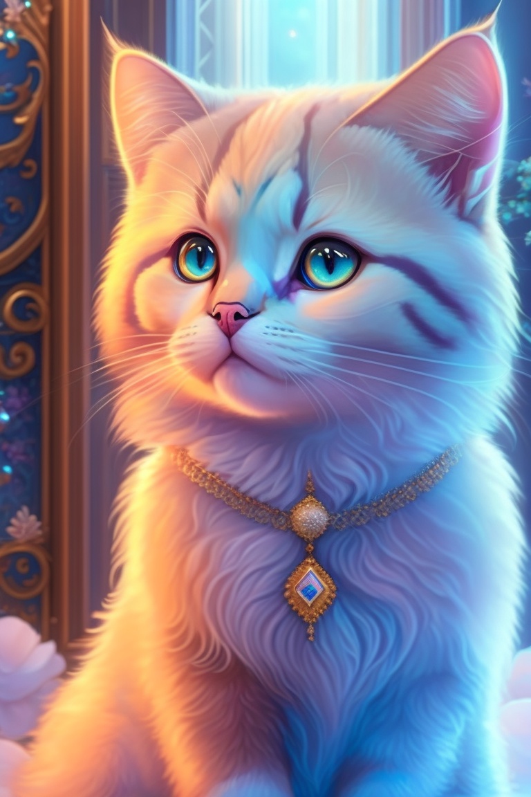 Lexica - White cat seating on the crystal sheets, in the style of anime ...