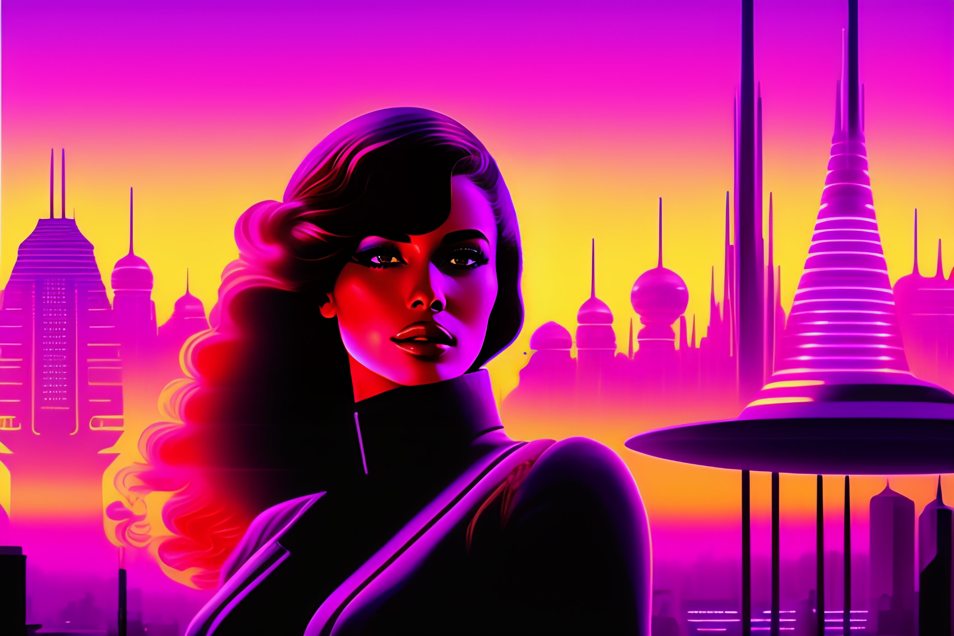 Lexica - 70s futuristic illustration of DNA in a cyberpunk setting pink ...