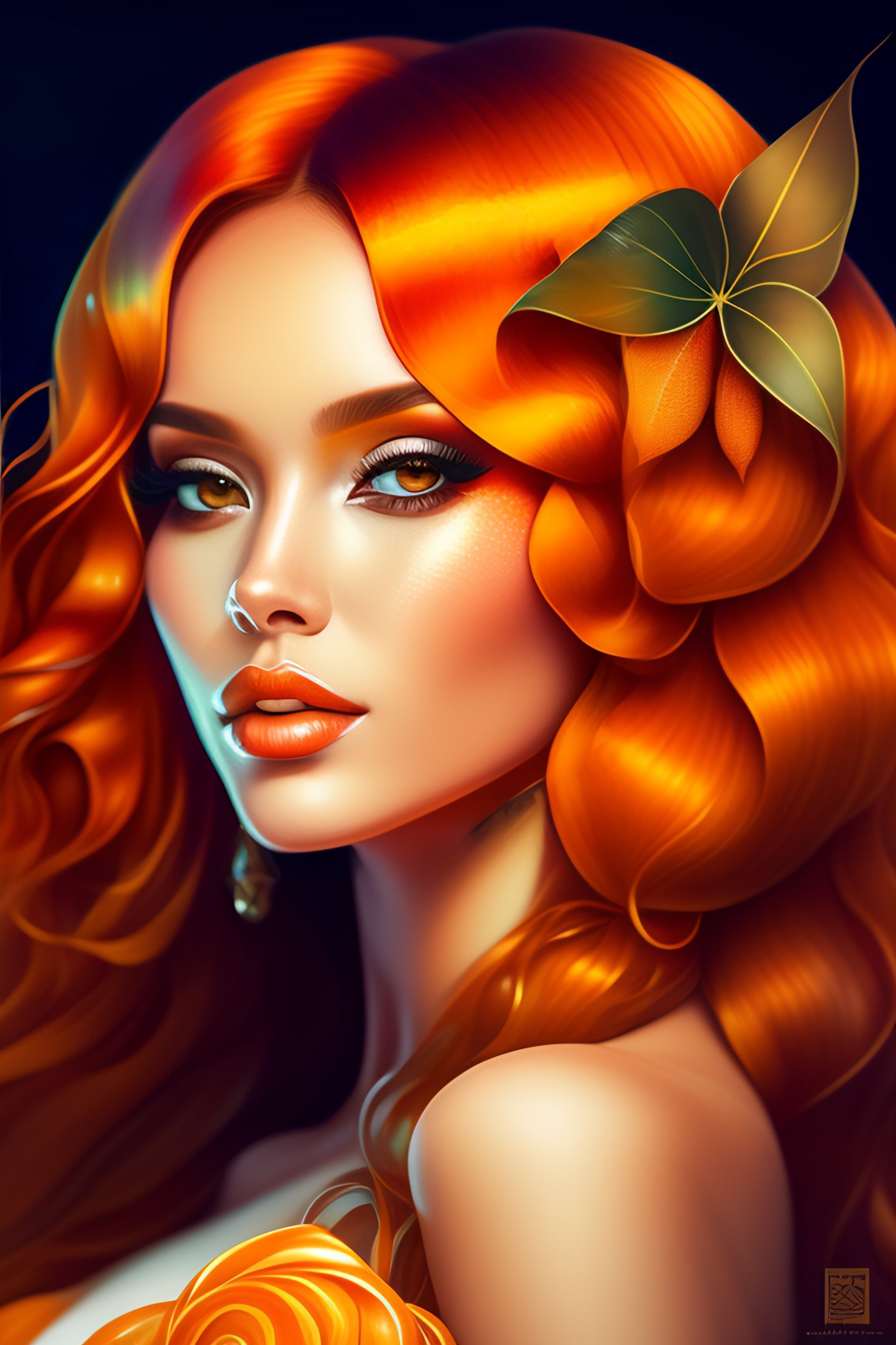 Lexica - Fashionable queen of the monstera, white face, symmetrical ...