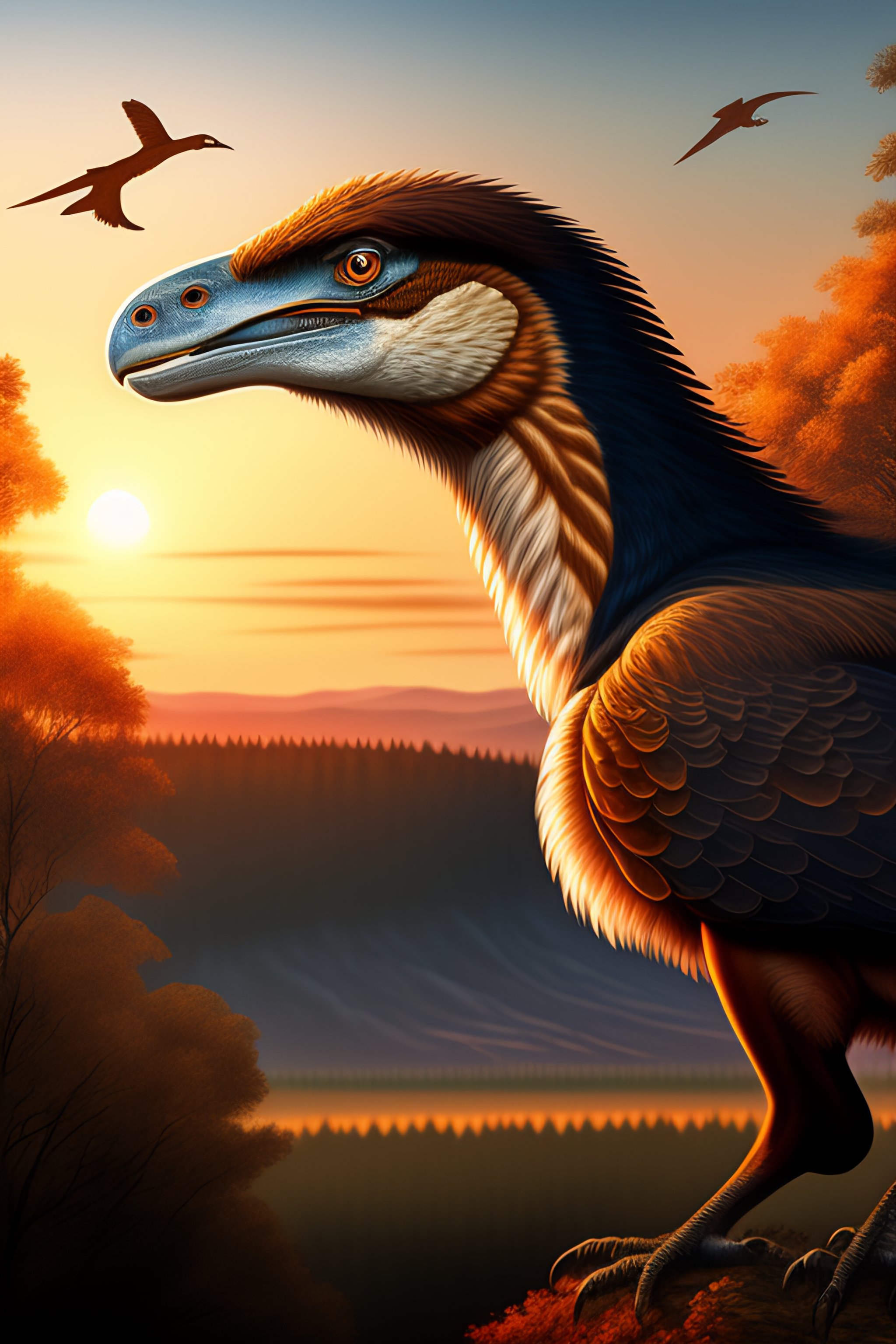 Lexica - Deinonychus, raptor, feathered, brown, deciduous forest ...