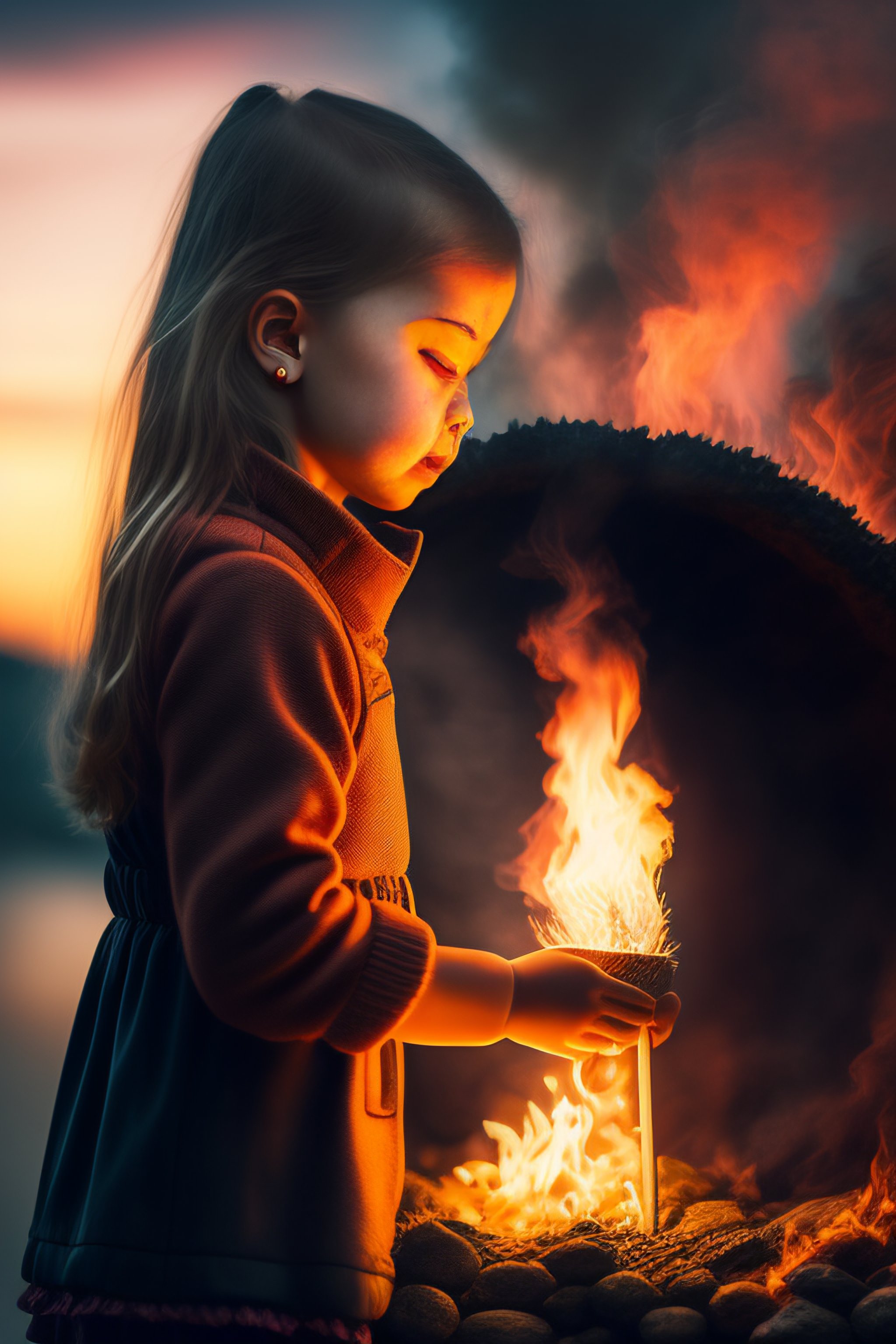 Lexica - Prehistory a girl playing with fire