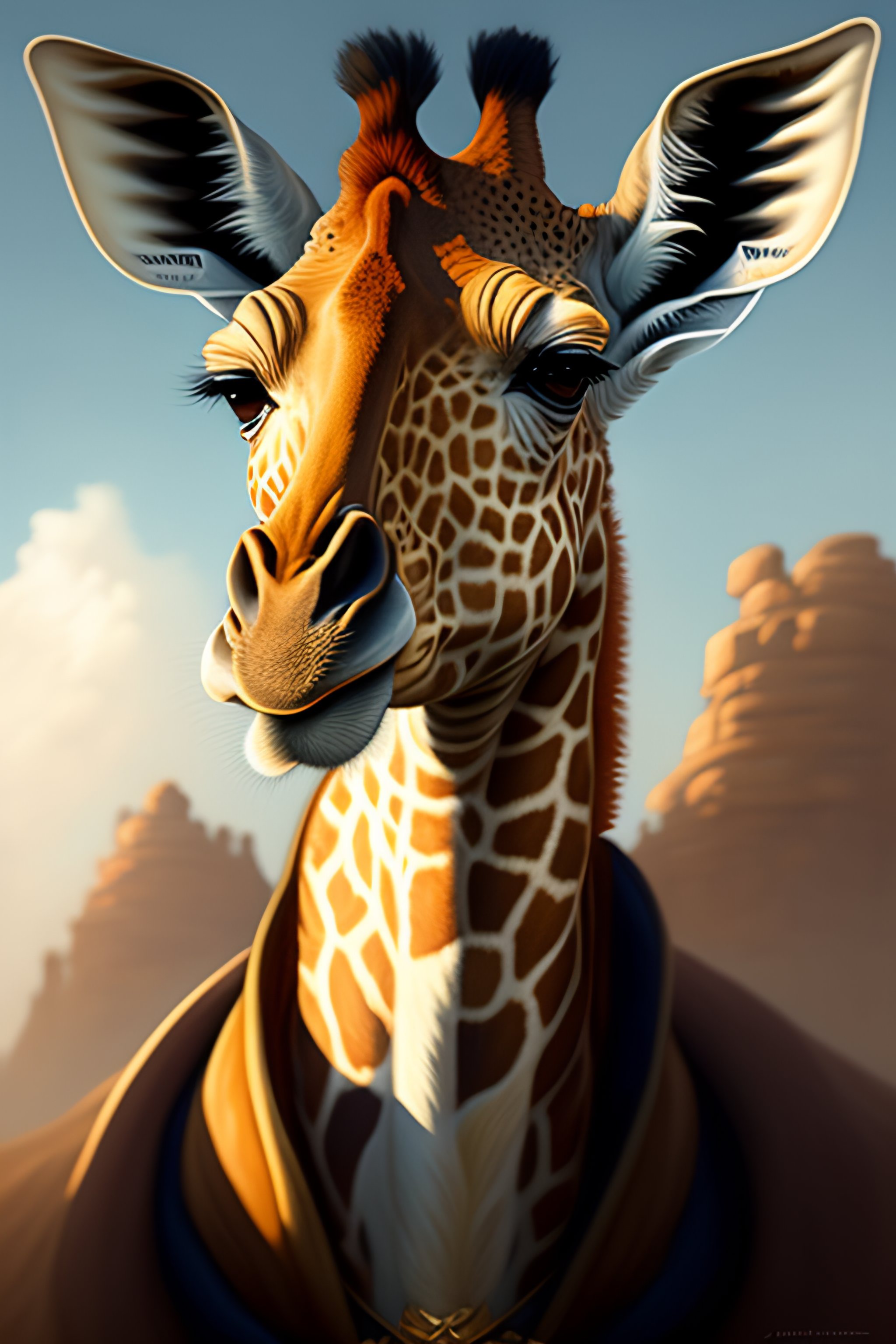 Lexica - A detailed portrait of giraffe architect illustrator, by ...
