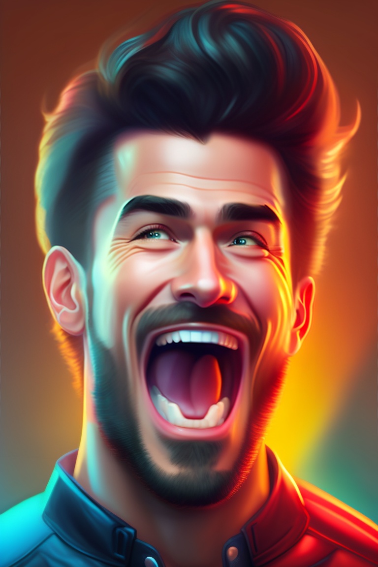 Lexica - Portrait style digital art, man open mouth impressed with ...